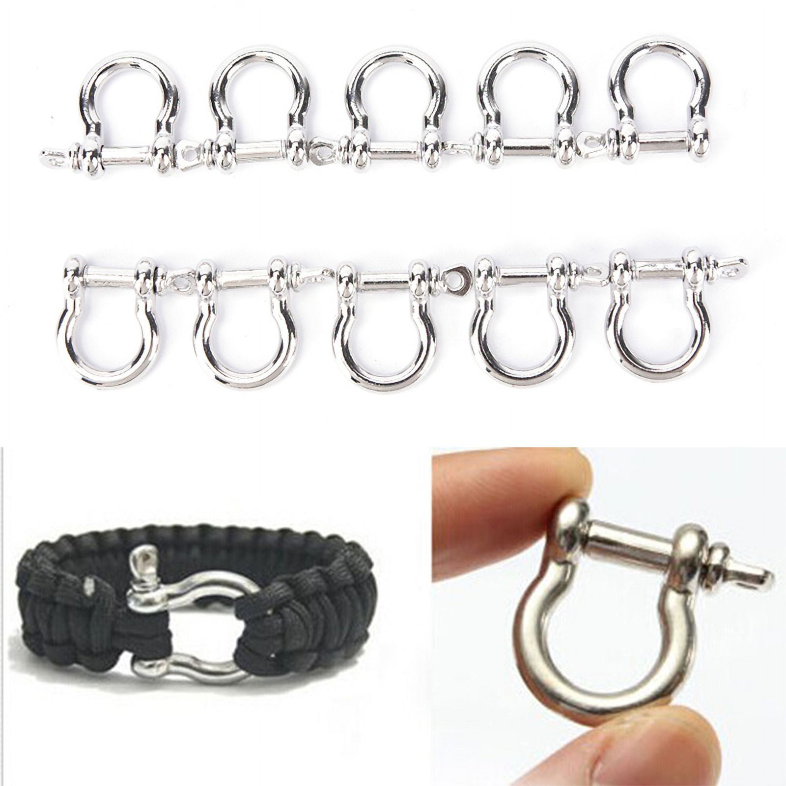 (10pcs) O-Shaped Stainless Steel Shackle Buckle For Paracord Bracelet ...