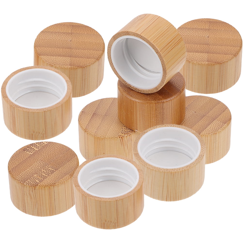 IMIKEYA 10Pcs Bamboo Caps for Glass Bottles Leak Proof and Compact for ...
