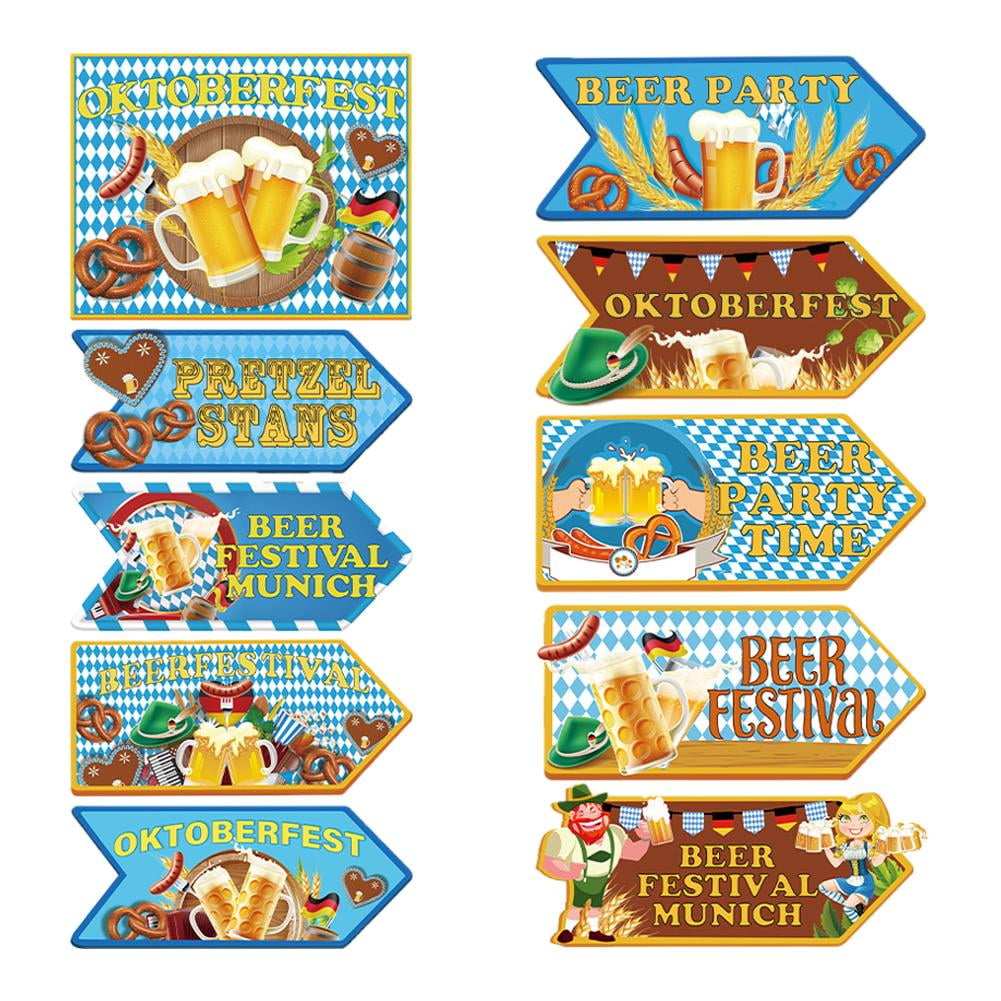 10pcs Oktoberfest Signs German Beer Festival Welcome to Biergarten ...