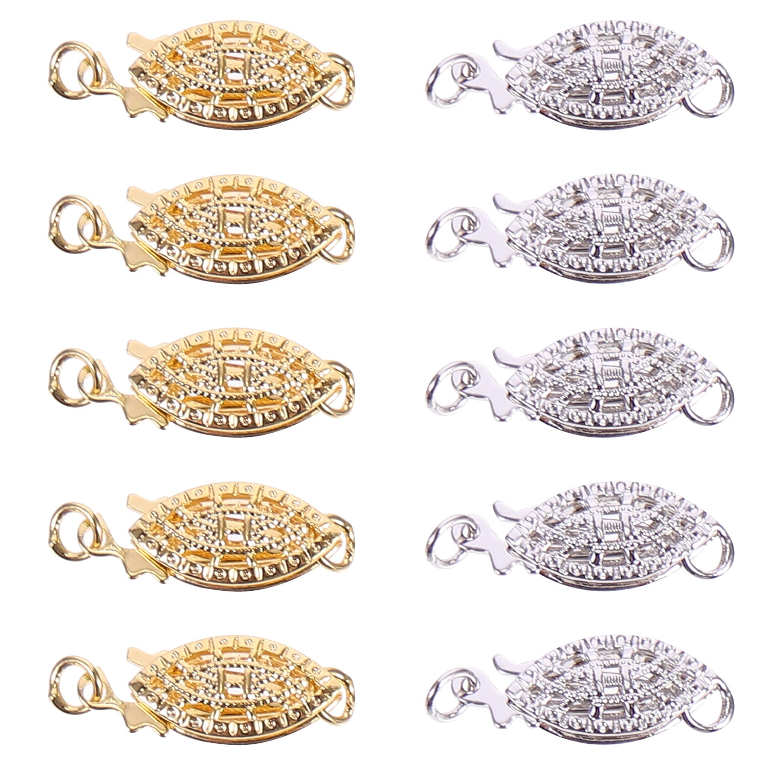 10pcs Oval Fish Hook Clasp Jewelry Necklace Bracelet Slide Clasp Craft ...