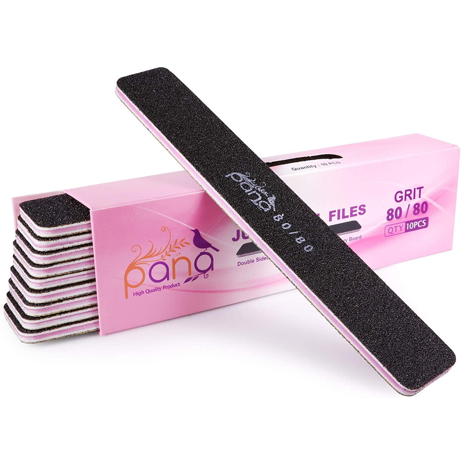250pcs - PANA Jumbo Double-Sided Emery Nail File for Manicure, Pedicure ...