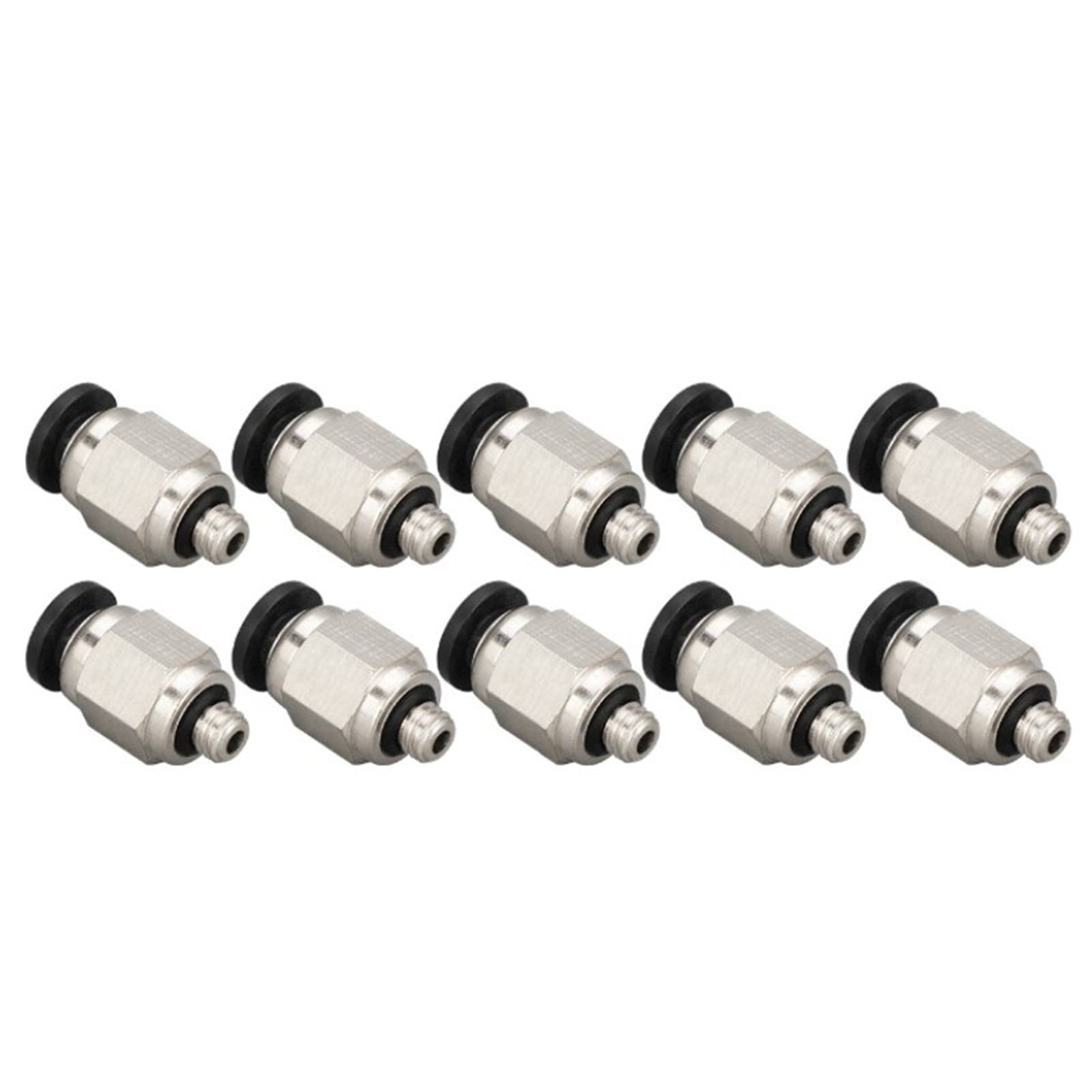 10pcs PC4-M5x0.75 Copper Nickel Plated Pneumatic Connector, Components ...