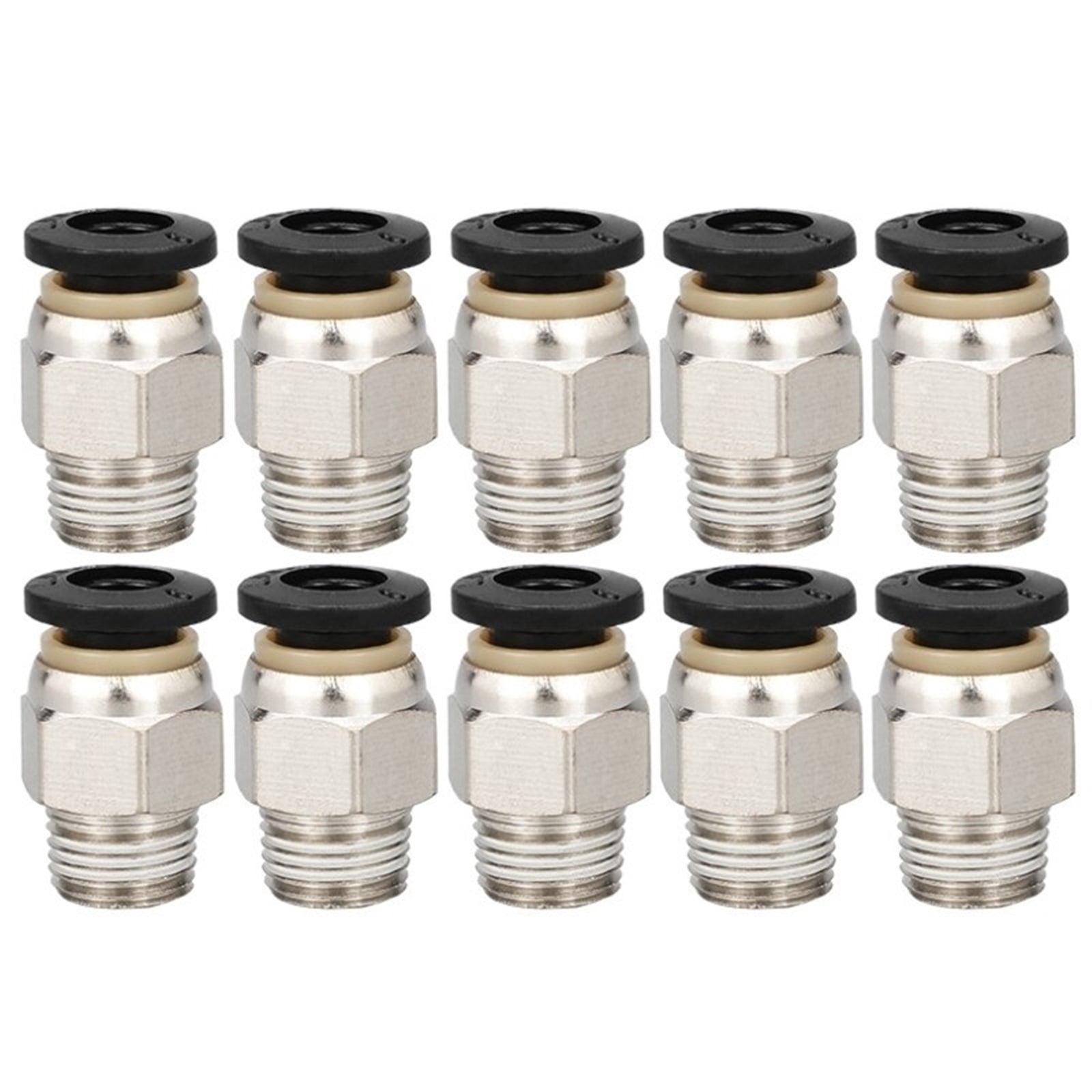 10pcs PC6-01 Copper Nickel Plated Pneumatic Connector, Components with ...