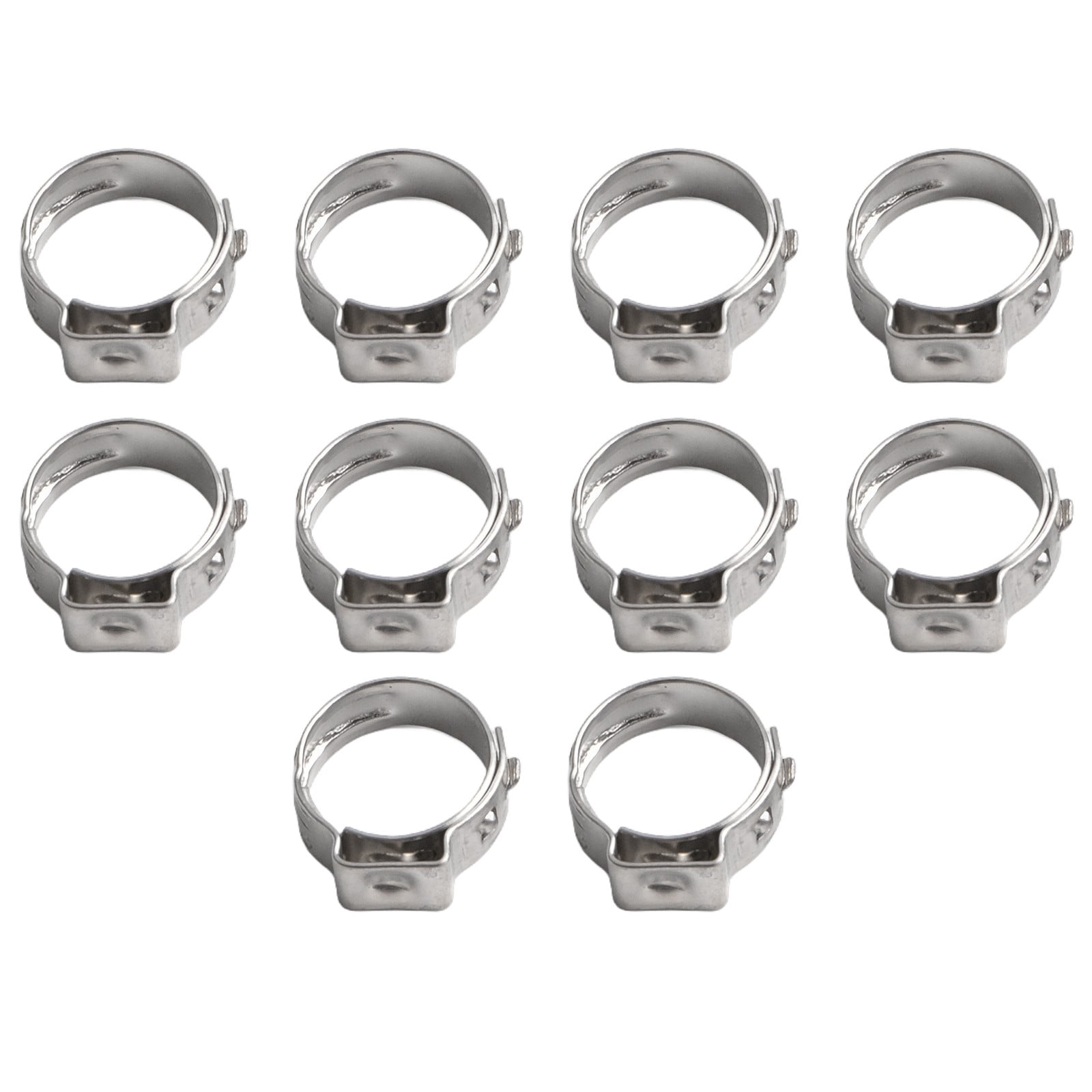 10pcs PEX Stainless Steel Clamp Ring Crimp Fittings Single Ear Clamp ...