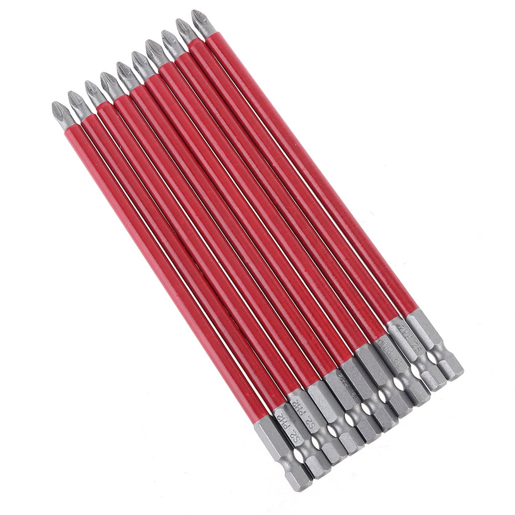 10pcs PH2 150mm Power Drill Screwdriver Bit Set Long Reach Non Slip 1/4 ...