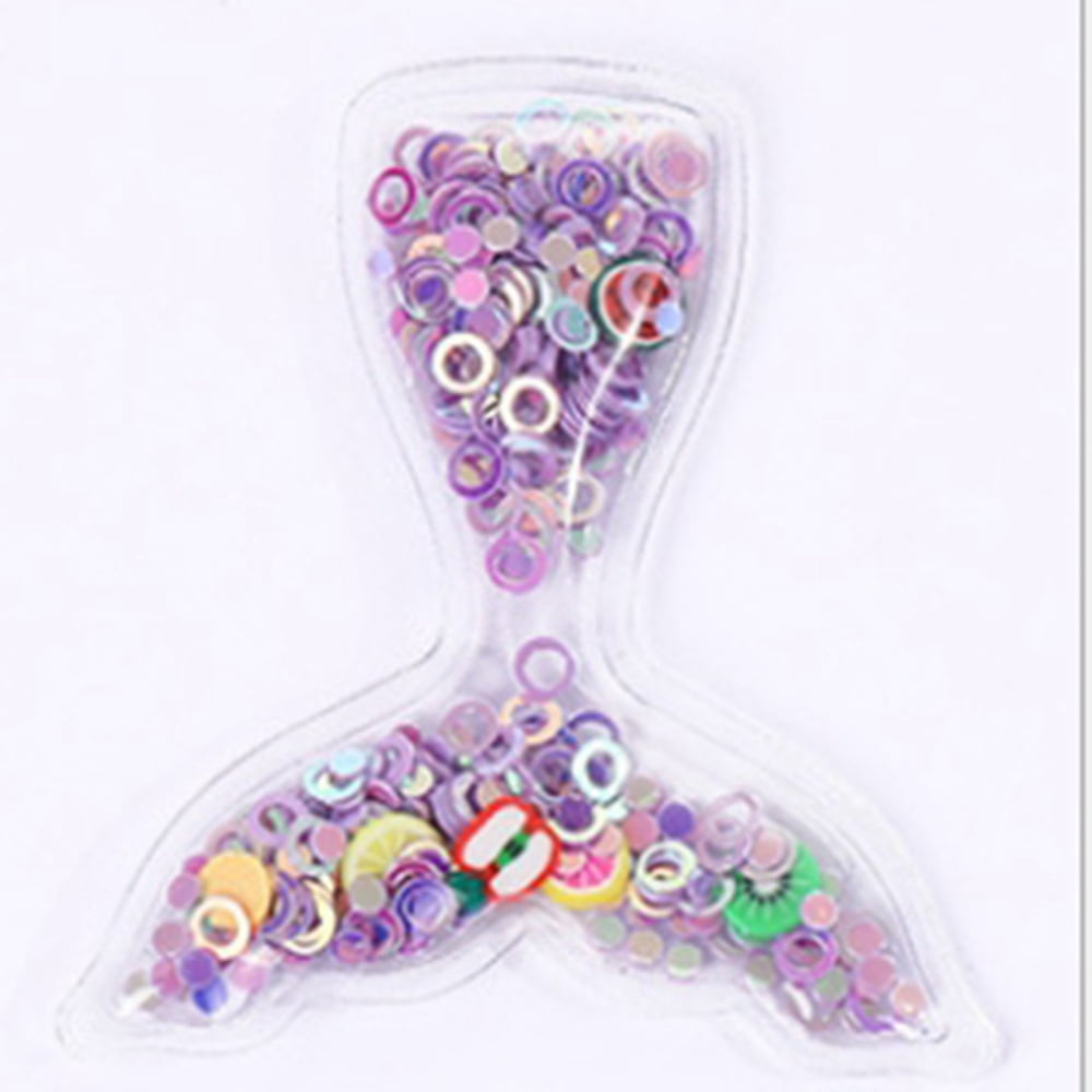 10pcs PVC and Paillette Decoration Craft Decoration Fishtail Lilac ...