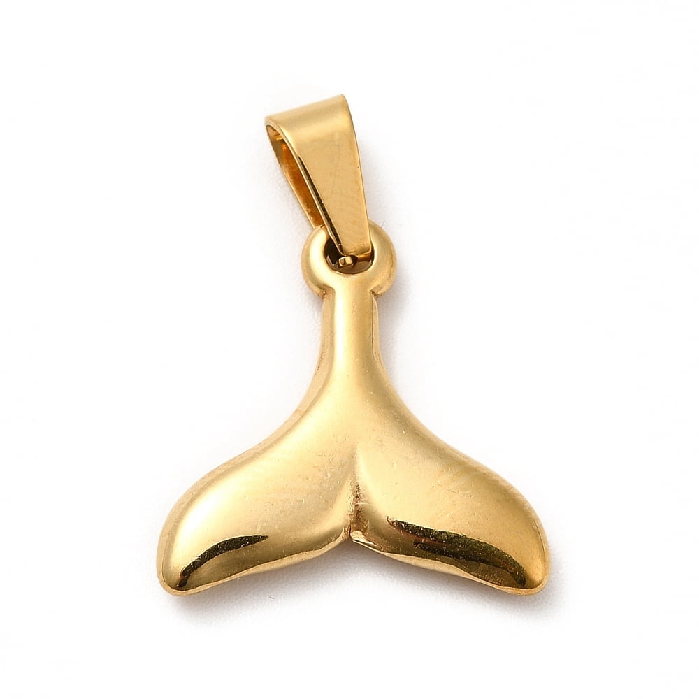 10pcs PVD Vacuum Plating 201 Stainless Steel Pendants Mermaid Tail ...