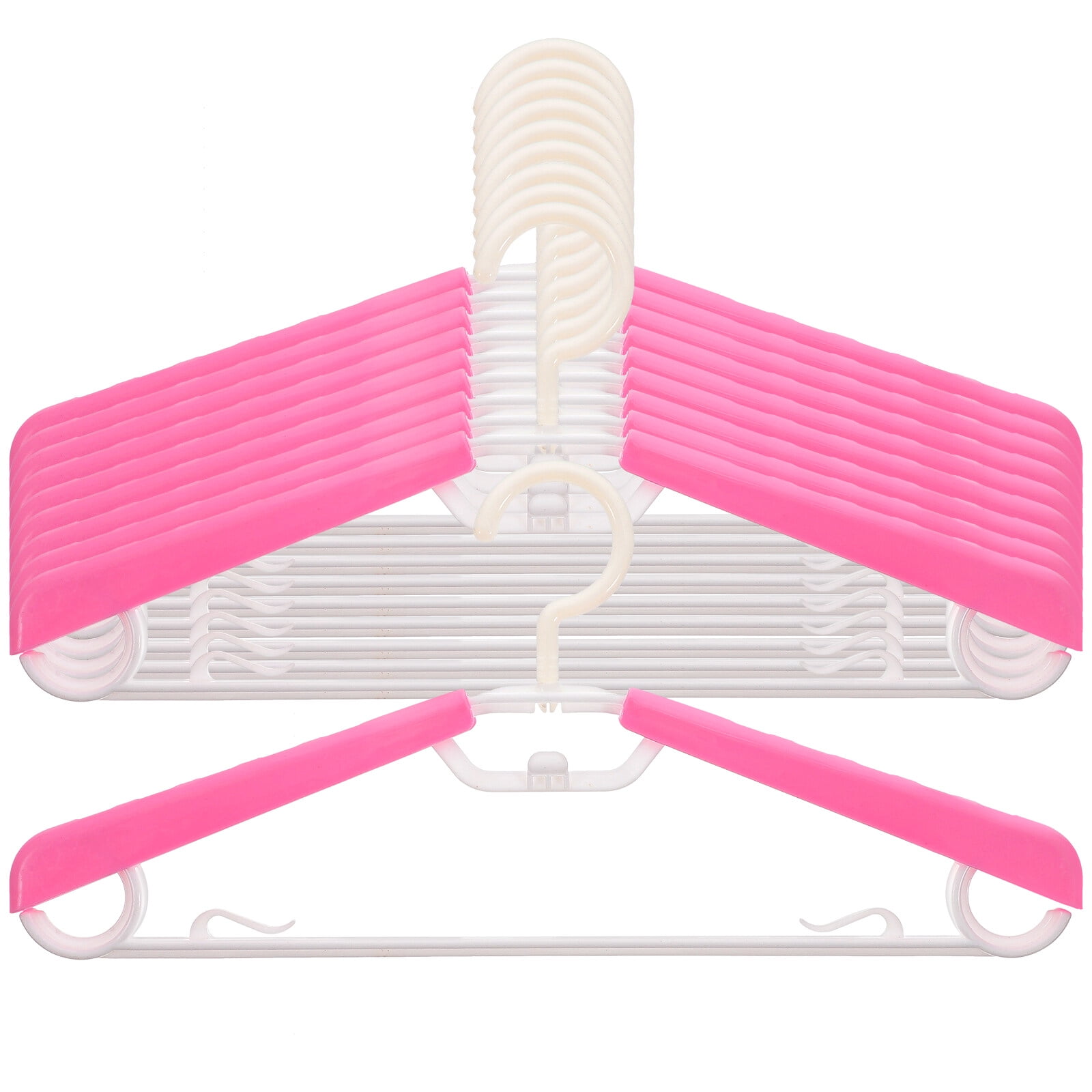 Gnatesque Space Saving Adjustable Plastic Hangers, Pink Heavy Duty ...