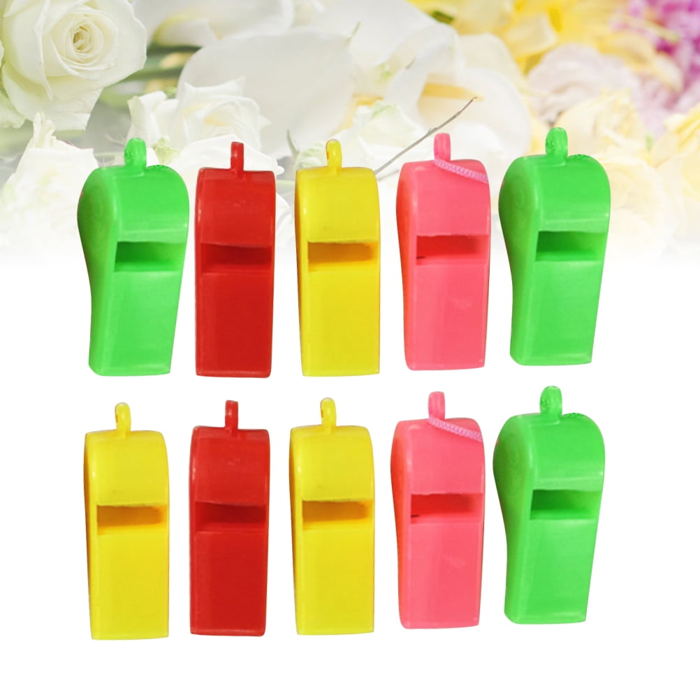 10pcs Party Games Plastic Whistles with Lanyard (Random Color ...