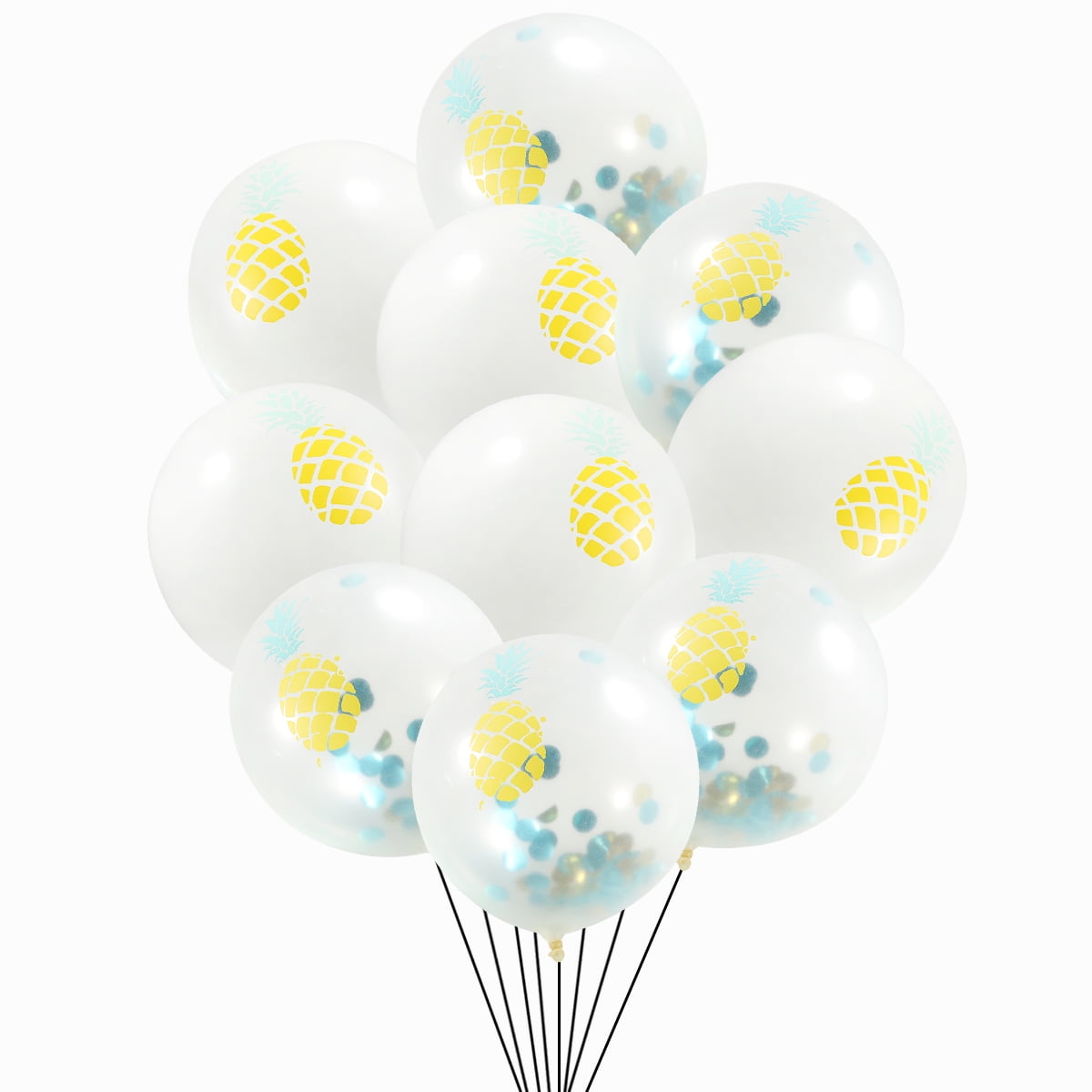 10pcs Pineapple Balloons Set Hawaii Summer Sequin Balloons Set Birthday ...