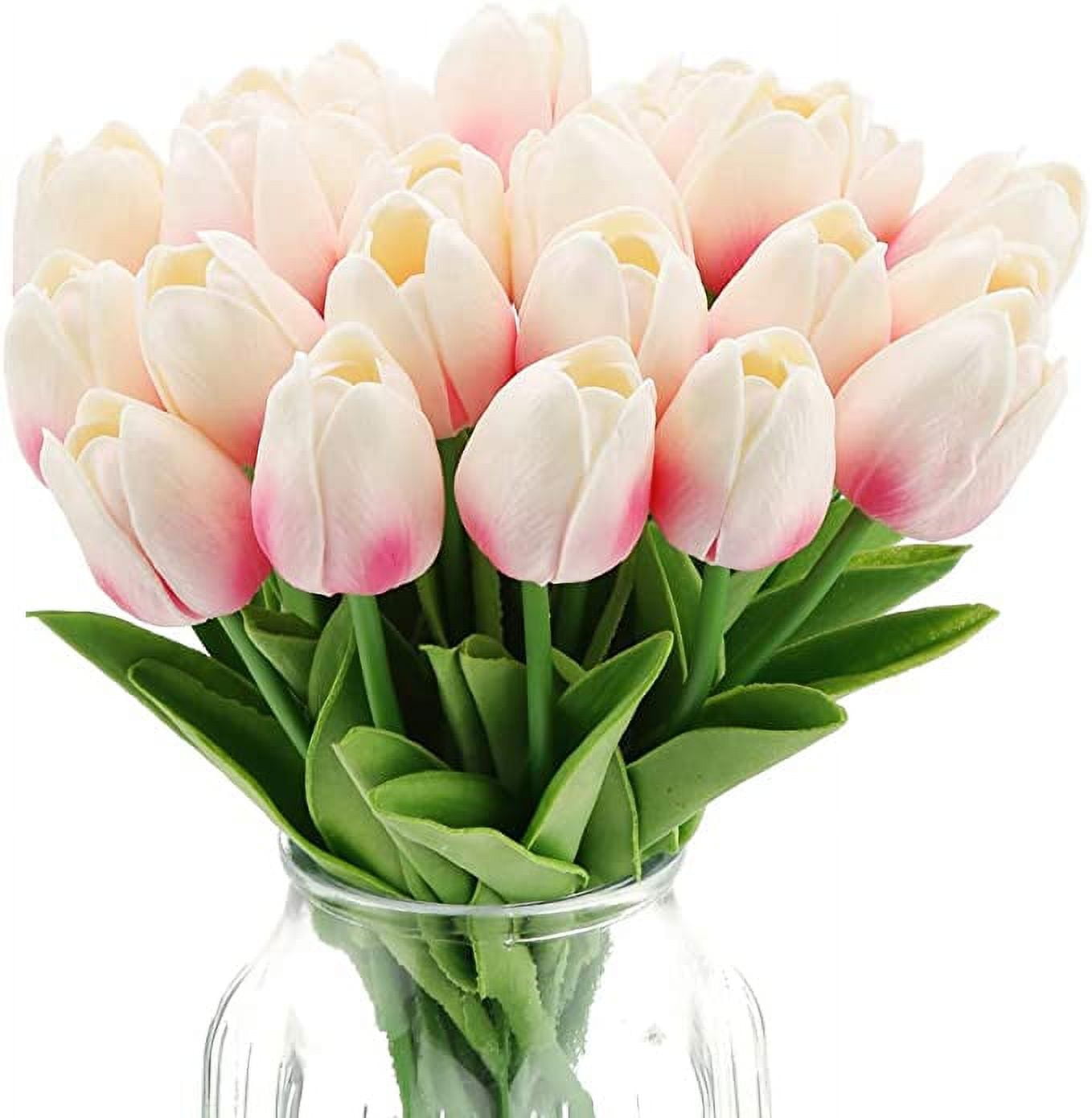 HL 10pcs Pink Artificial Tulip Silk Flowers 13.5" for Easter, Home ...