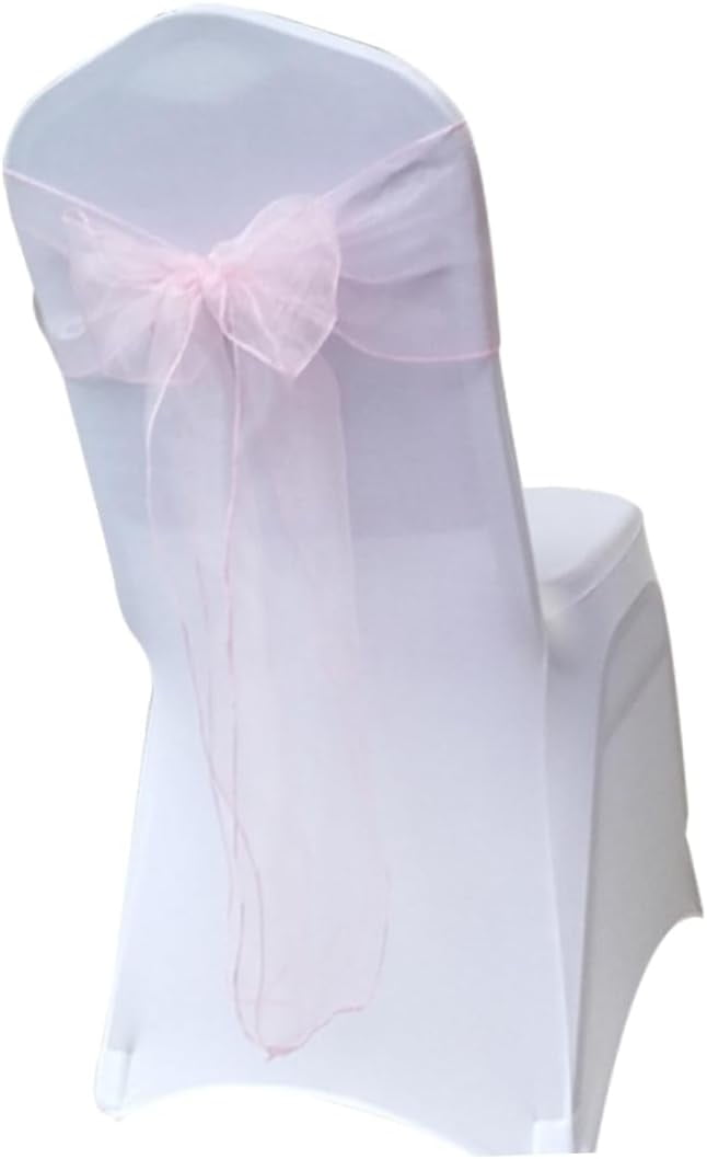 10pcs Pink Organza Chair Sashes for Weddings Parties Banquets Elegant ...