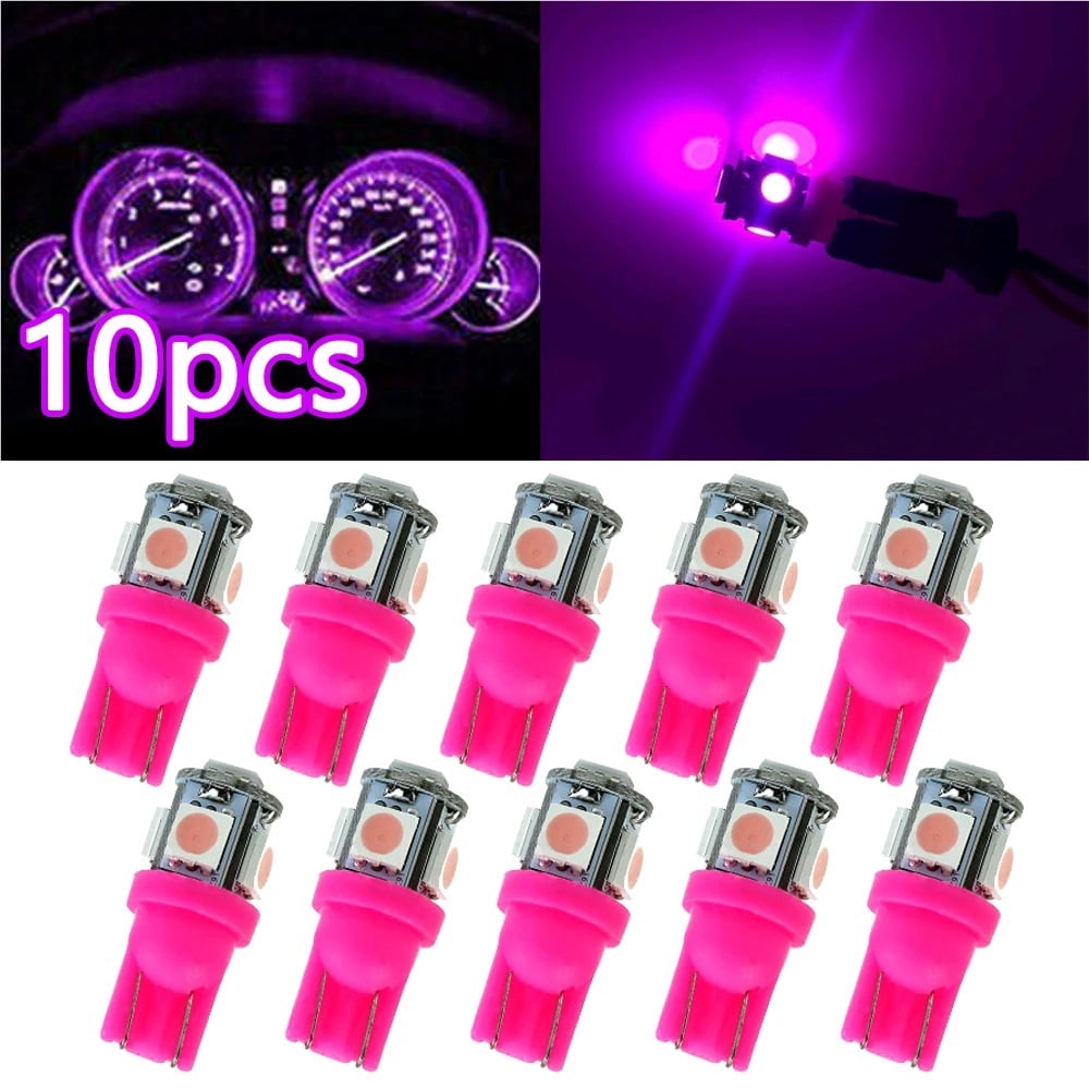 10pcs Pink Purple T10 158 192 194 168 W5W 5050 SMD 5 LED Car Wedge Tail ...