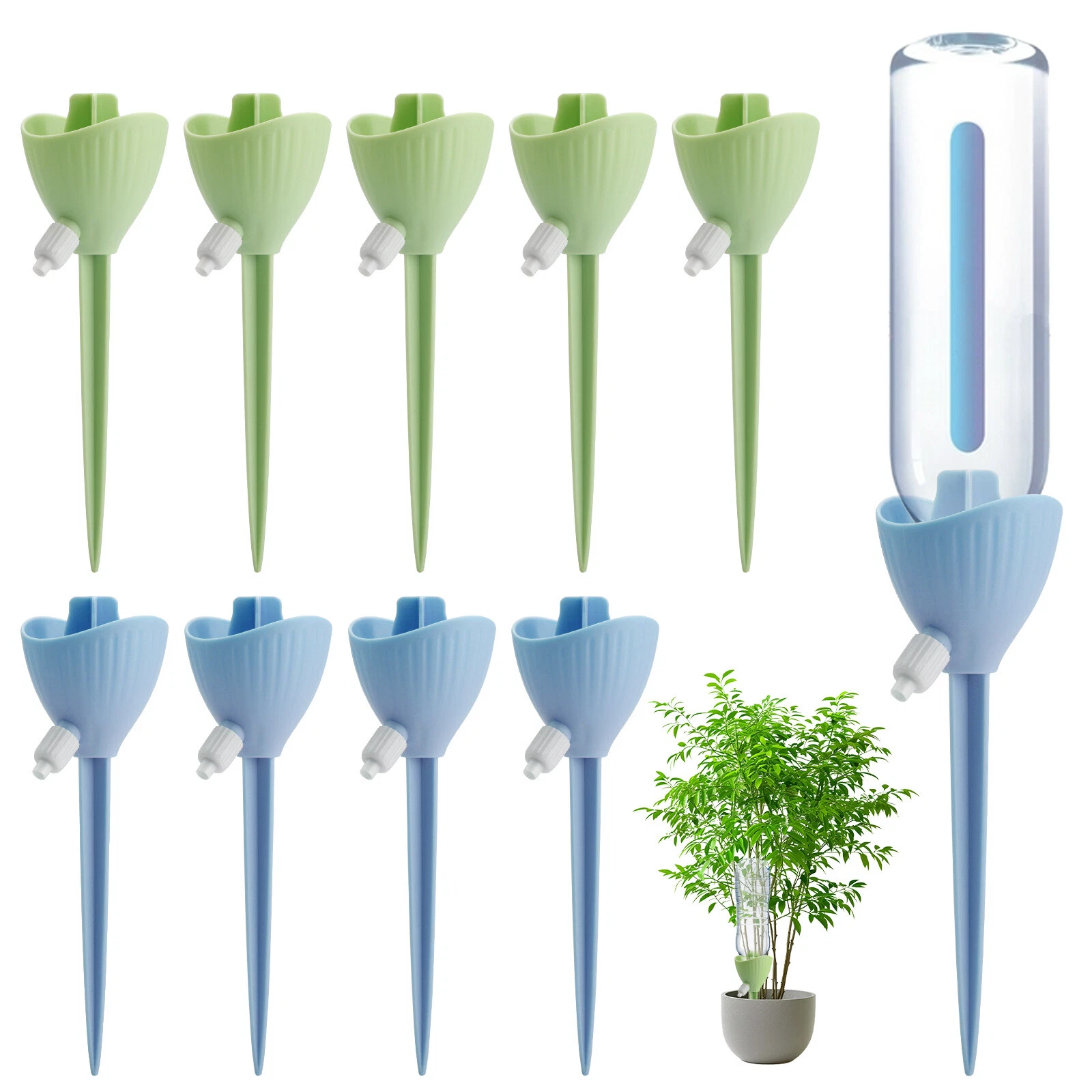 10pcs Plant Self Waterer Auto Watering Spikes Devices System with Slow ...