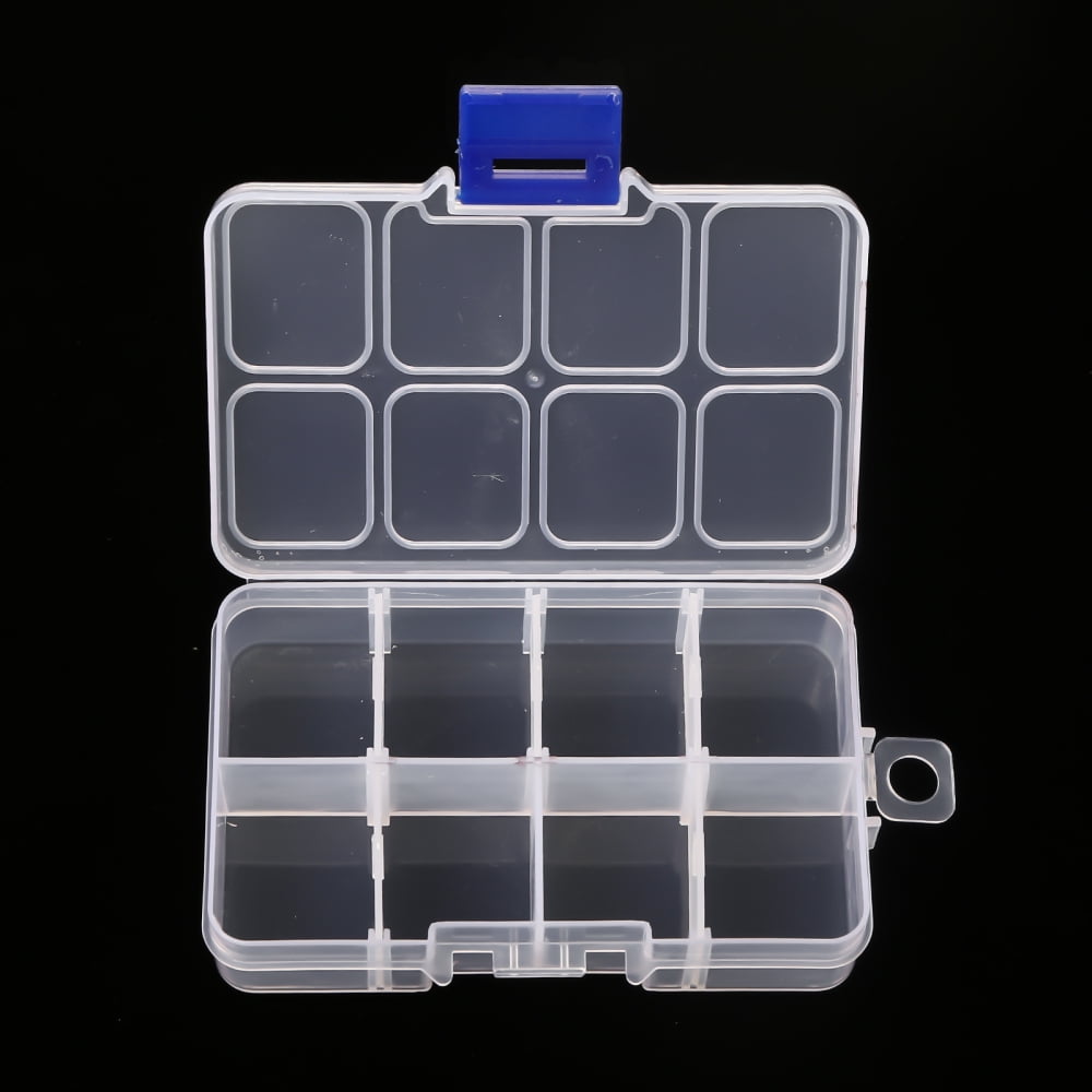 10pcs Plastic Bead Storage Container Adjustable Dividers box Removable ...
