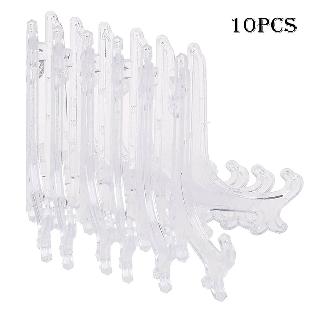 10pcs Plastic Display Plate Stand Easel Frames Pictures Bowls Holder ...