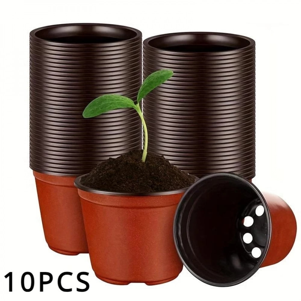 10pcs Plastic Plant Nursery Pots Seedling Plant Pot For Indoor Outdoor ...