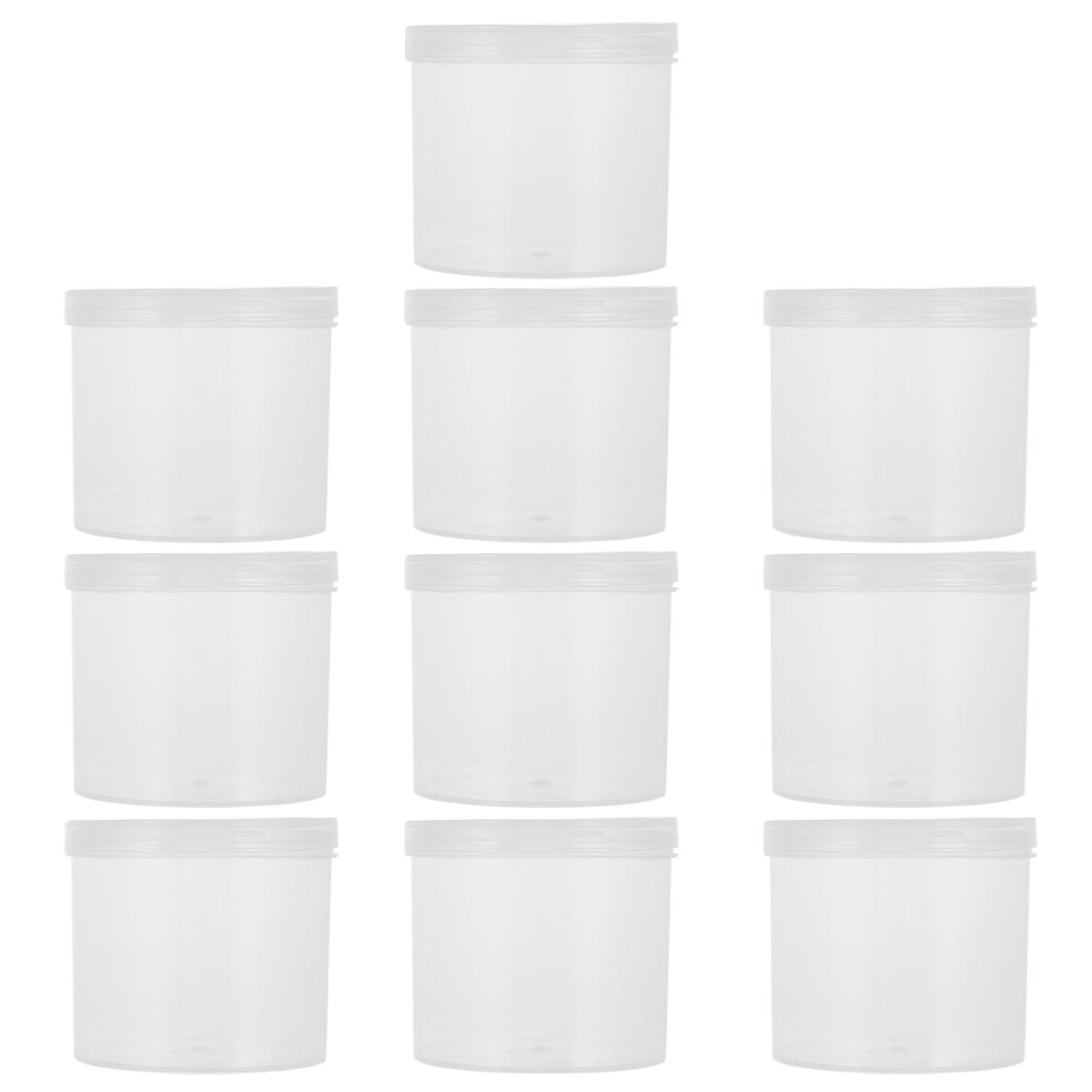 10pcs Plastic Small Round Boxes Transparent Storage Box Container with ...