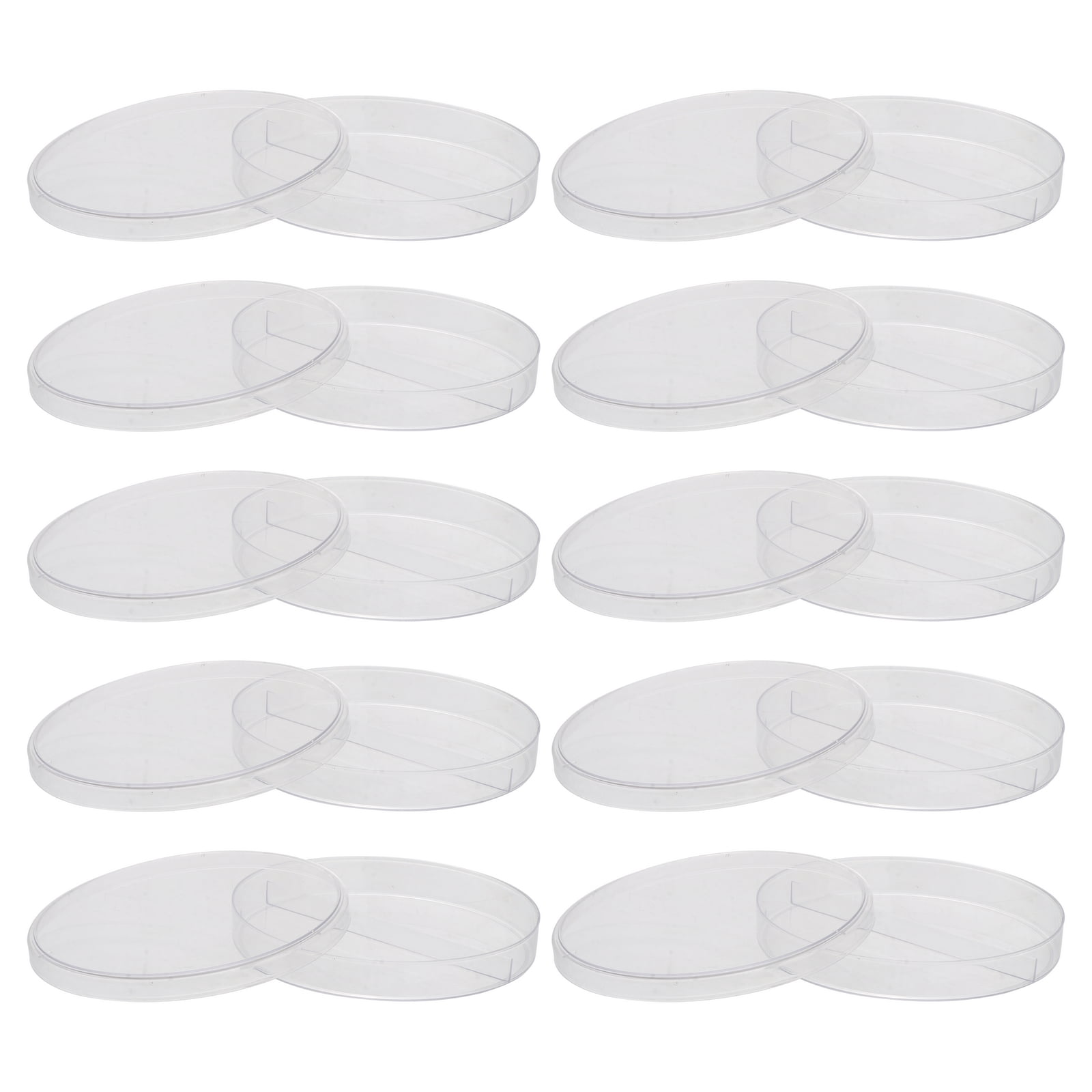 10-Pack Plastic Petri Dishes with Two Compartments for Laboratory Use ...