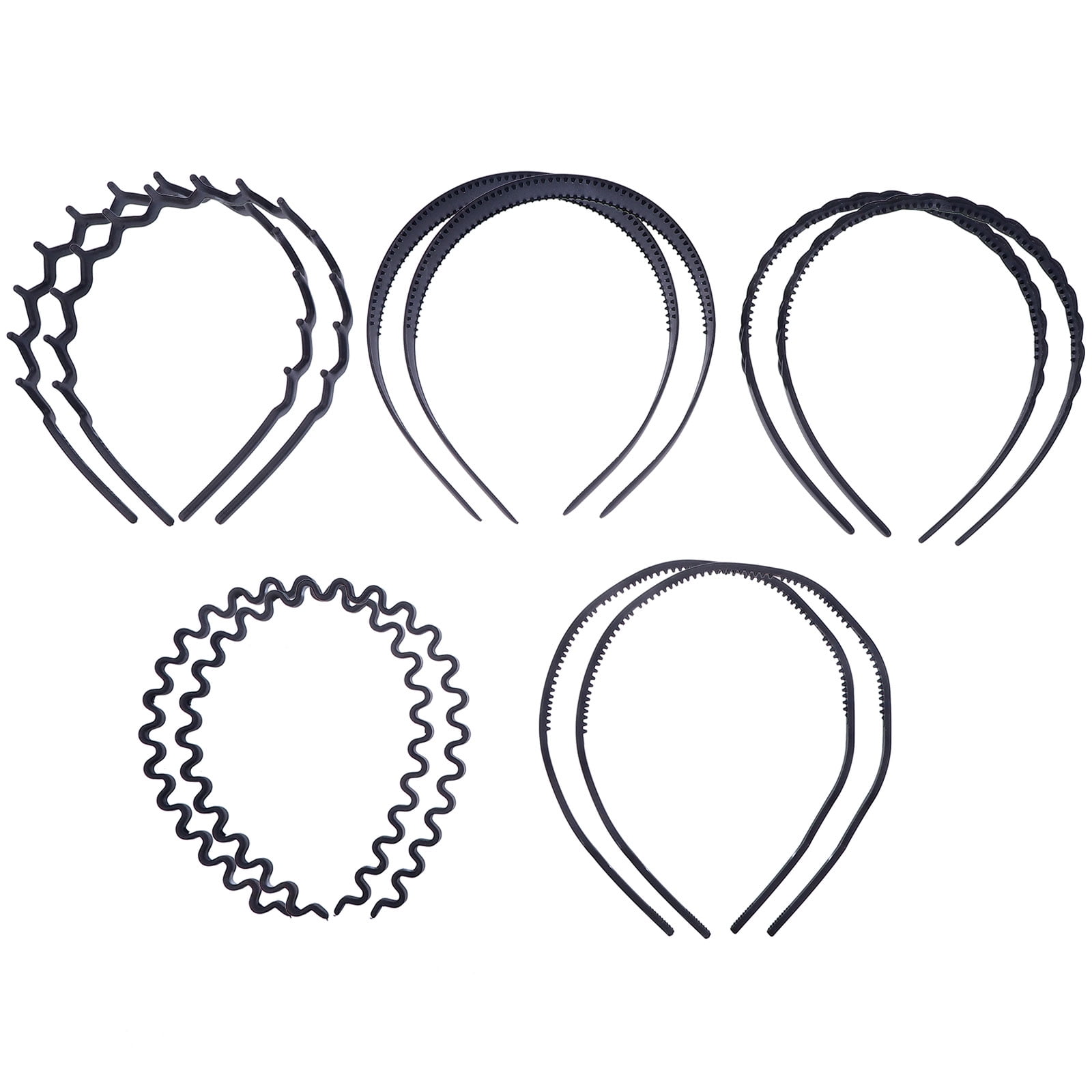 10pcs Plastic Wavy Toothed Hairband Sharks Tooth Hair Comb Zigzag ...