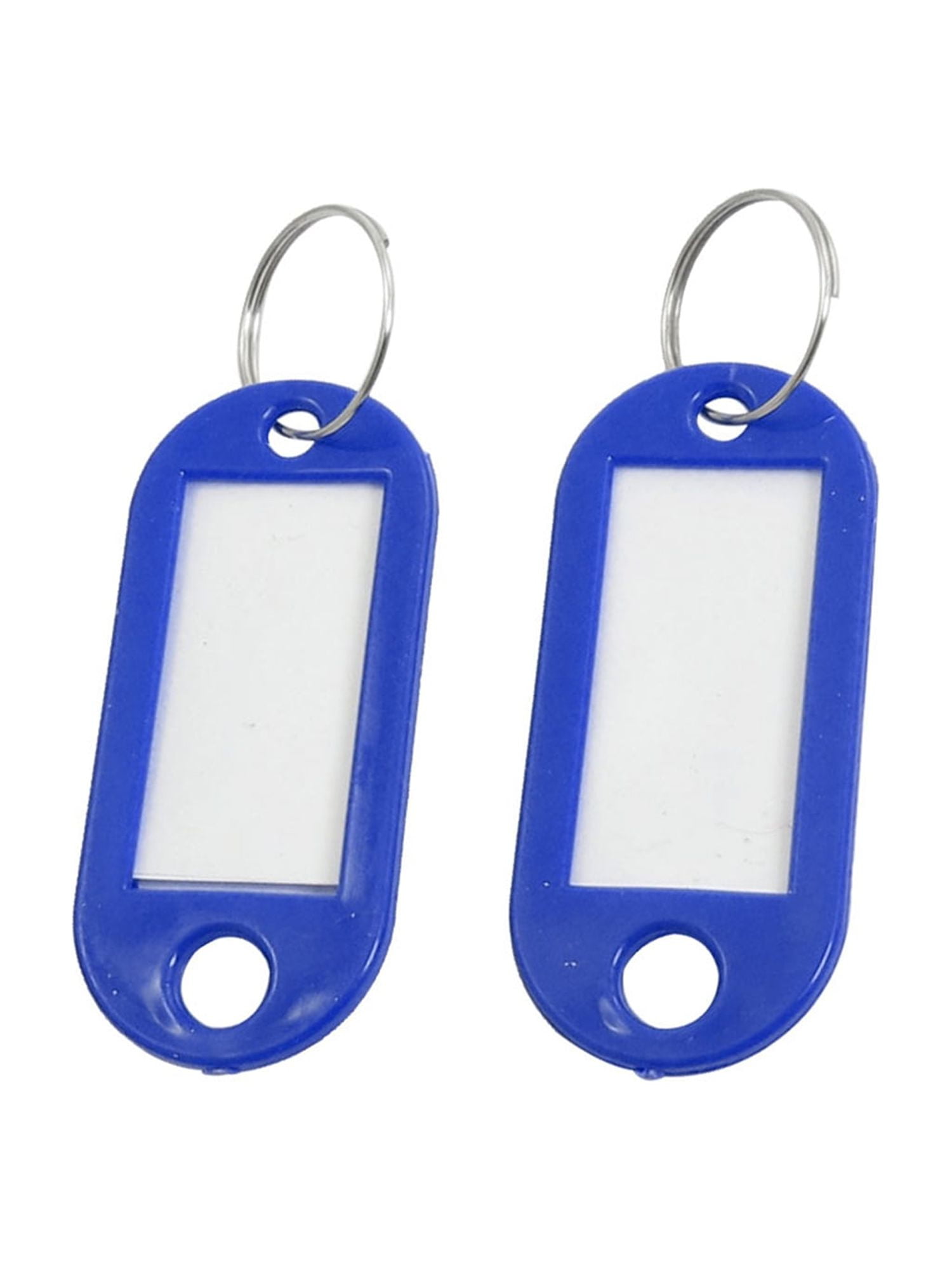 10pcs Portable Blue Plastic Key Name Notes Tags ID Labels w Split ...