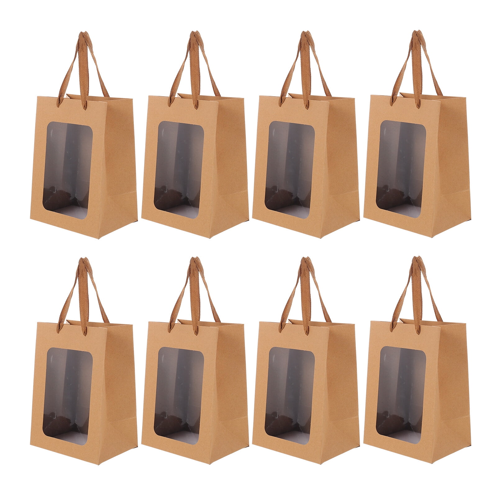 10pcs Simple Gift Packing Bags Thick Kraft Paper Boxes Storage Pouches ...