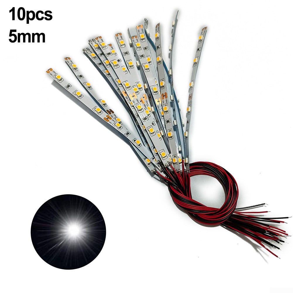 10pcs Pre Wired White Strip 6 Led SMD LED Light Self-adhesive Flexible ...