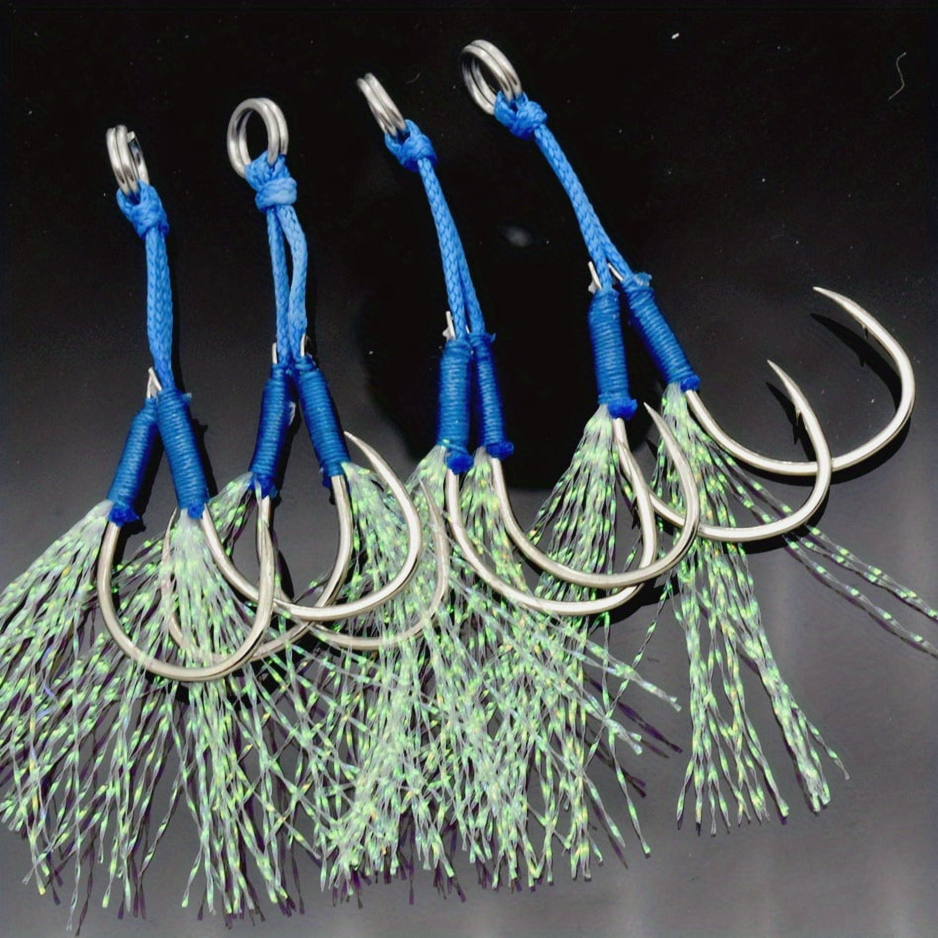 10pcs Premium Saltwater Double Assist Fishing Hooks - Stainless Steel ...