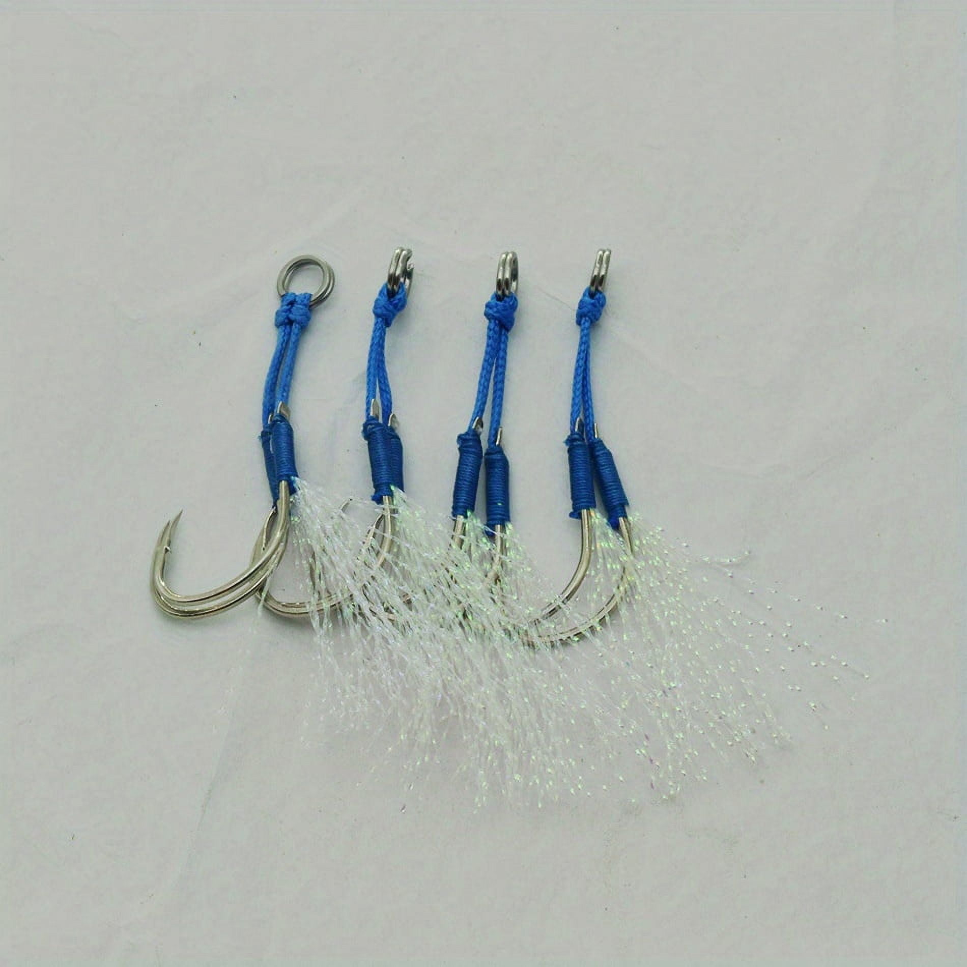 10pcs Premium Saltwater Double Assist Fishing Hooks - Stainless Steel ...