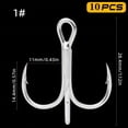 10pcs Premium Stainless Steel Treble Hooks - High Strength, Round Bent ...