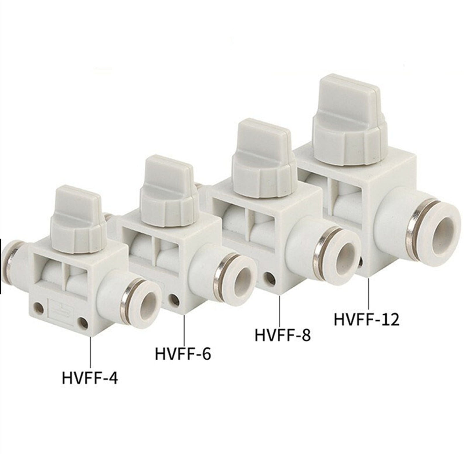 10pcs Pu Air Pipe Hose Hand Valve Hand Valve Hvff8/6/4/10 HVFF Hand Valve White Pneumatic Joint ...