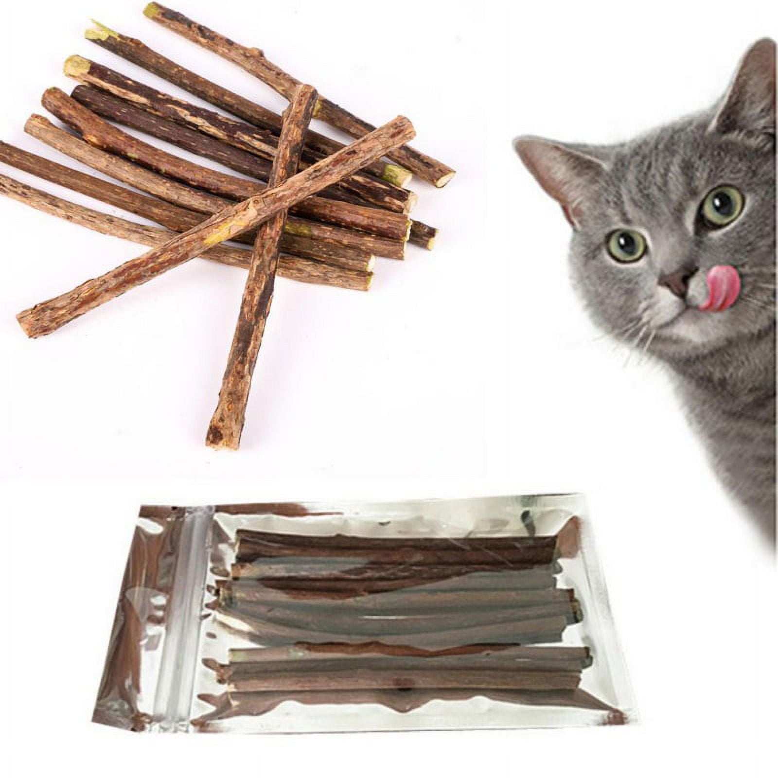10pcs Pure Natural Wood Polygonum Sticks Pet Cat Molar Toothpaste Stick ...