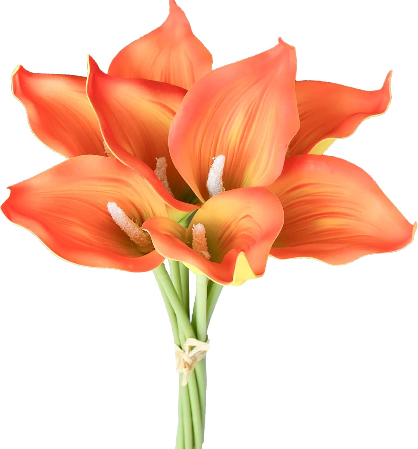 10pcs Pure Yellow Flowers Artificial Calla Lily Silk Fake Flowers 13.5 ...