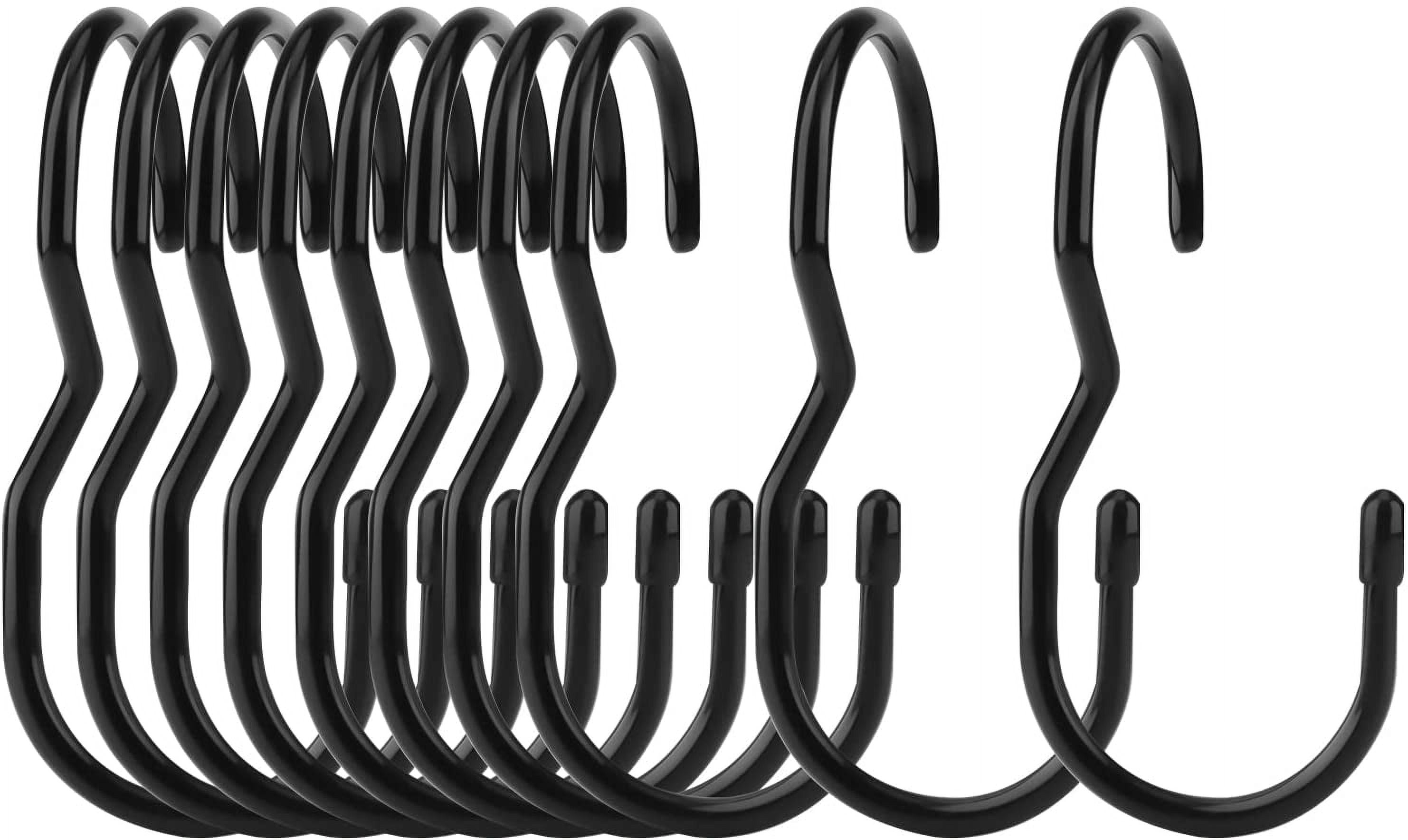 10pcs Purse Hooks for Closet, Heavy Duty Black S Hooks for Hanging ...