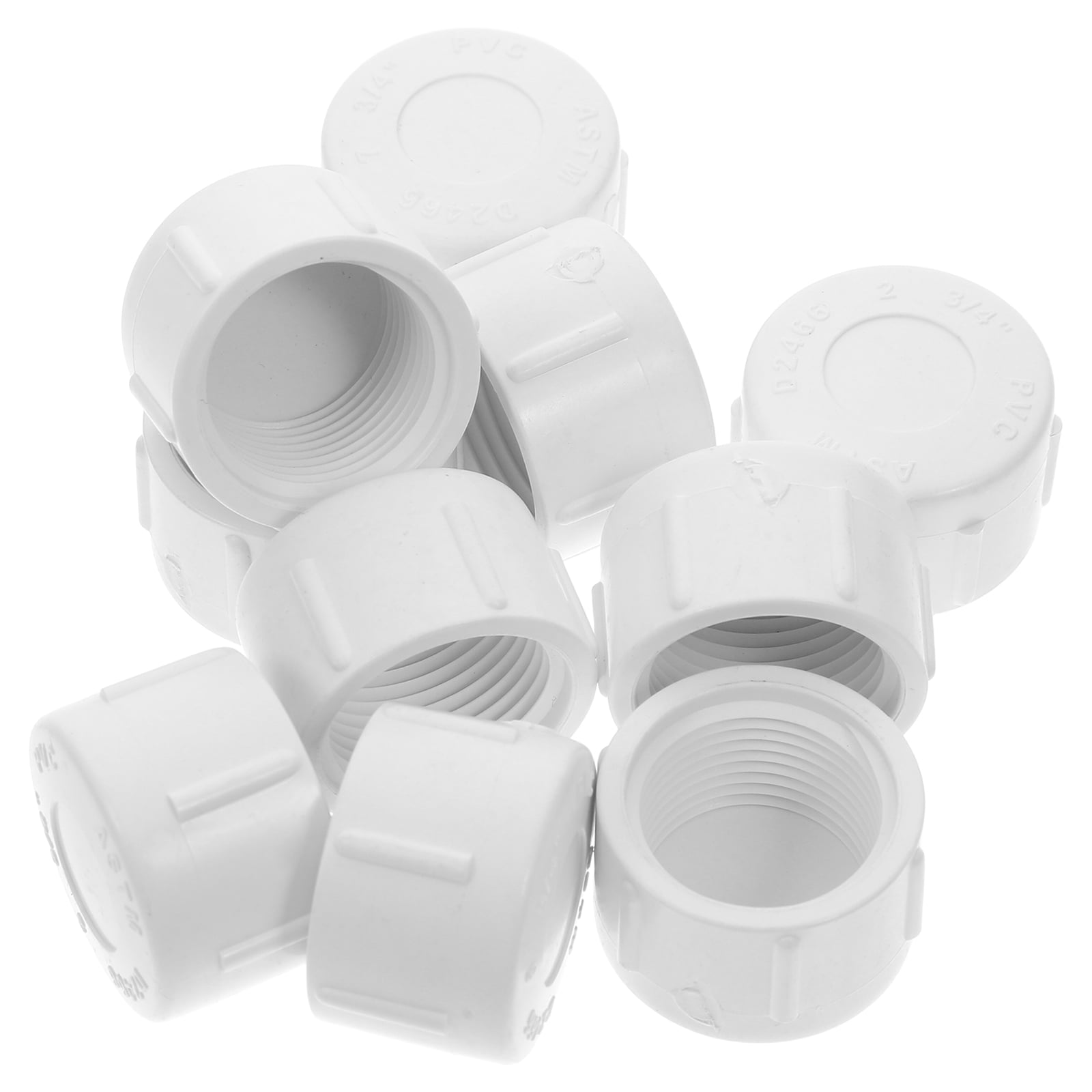 10pcs Pvc Pipe End Cap Female Thread Plug Water Pipe Replacement End ...