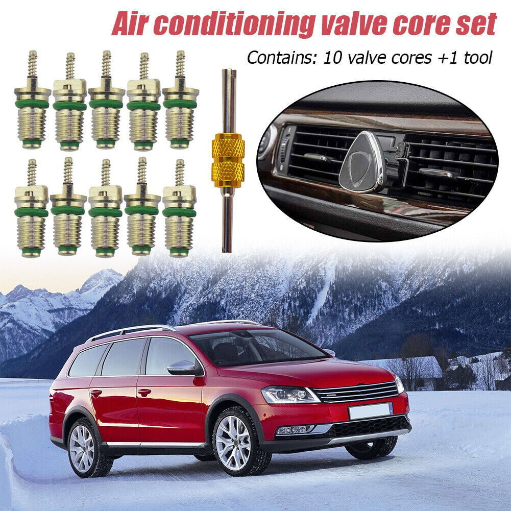 10pcs R134a Car A/C Valve Cores Air Conditioning Valve Cores Green ...