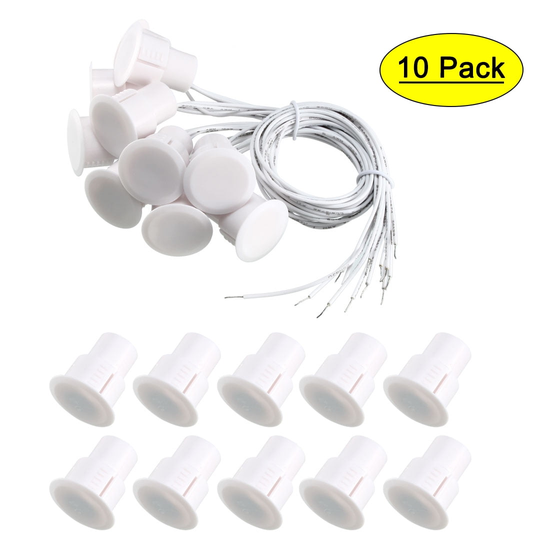 10pcs RC-36 NC Recessed Wired Door Contact Sensor Alarm Magnetic Reed ...