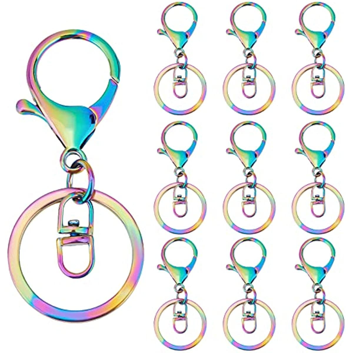 10pcs Rainbow Swivel Snaps Hooks Lobster Claw Swivel Snap Clasps Set 1. ...