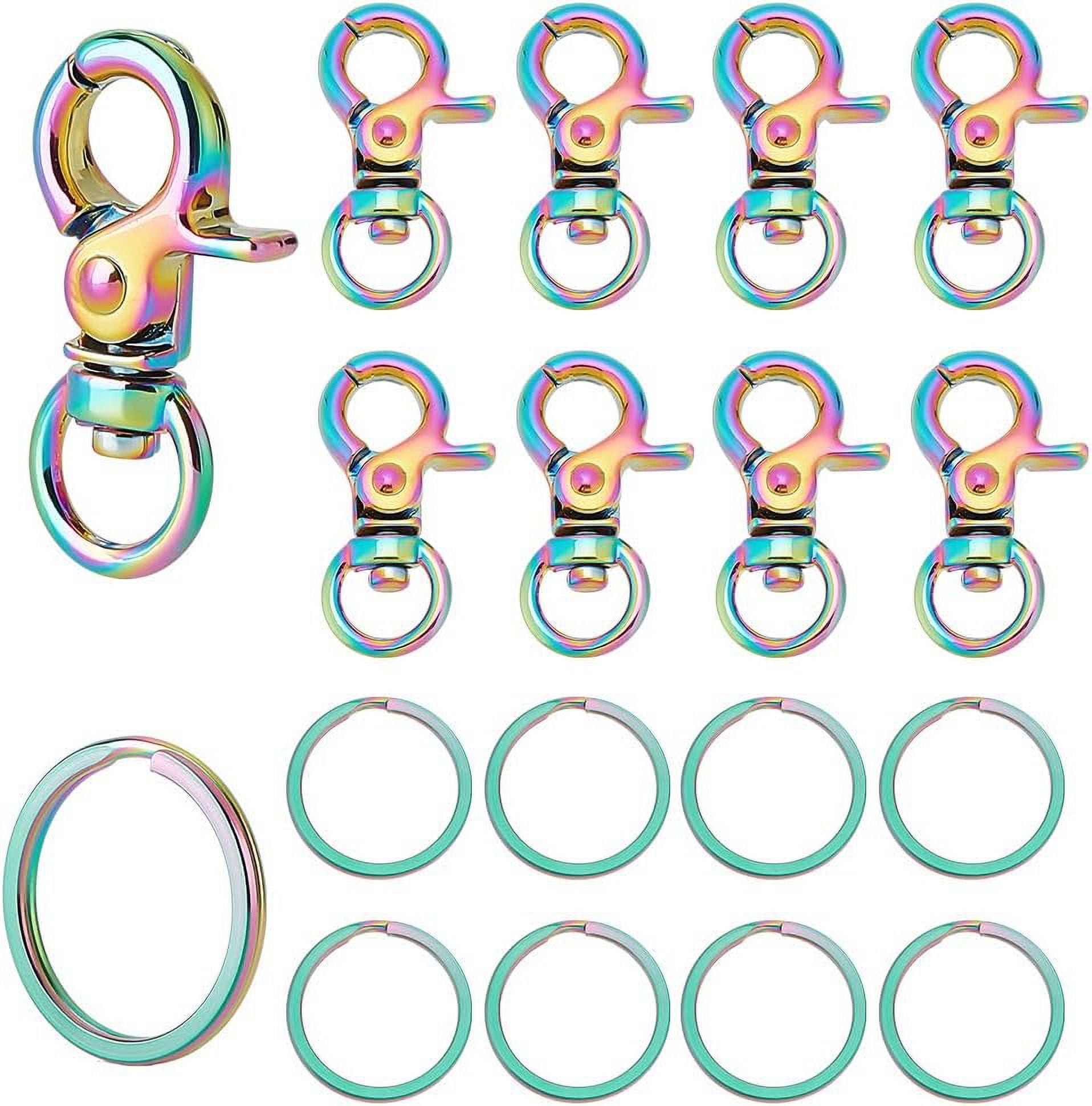 10pcs Rainbow Trigger Snaps Alloy Swivel Clasps with 10pcs 304 ...