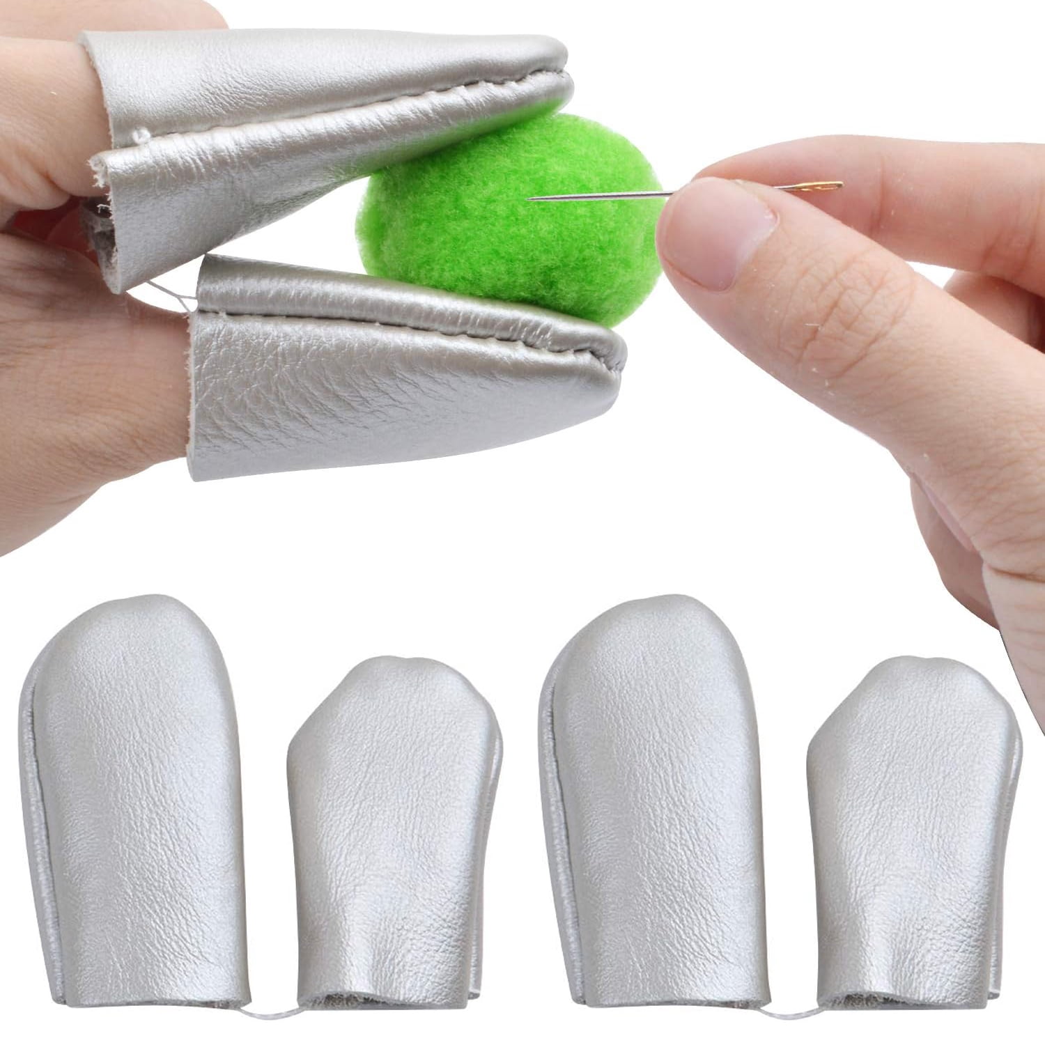 10pcs Random Color,Cowhide Felting Finger Protector Thimble Leather ...