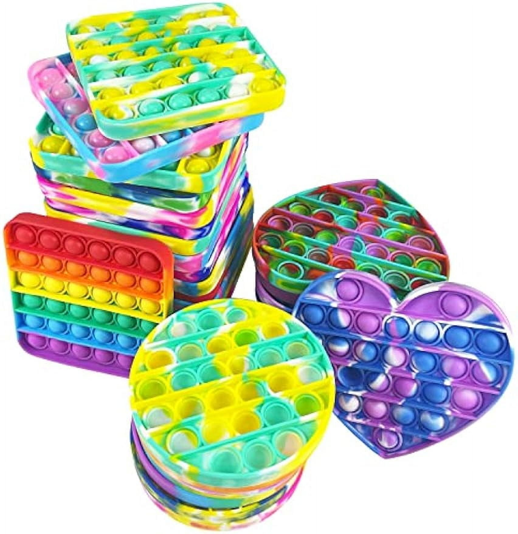10pcs Random Silicone Tie-dye Push pop Bubble Fidget Toy, Autism ...