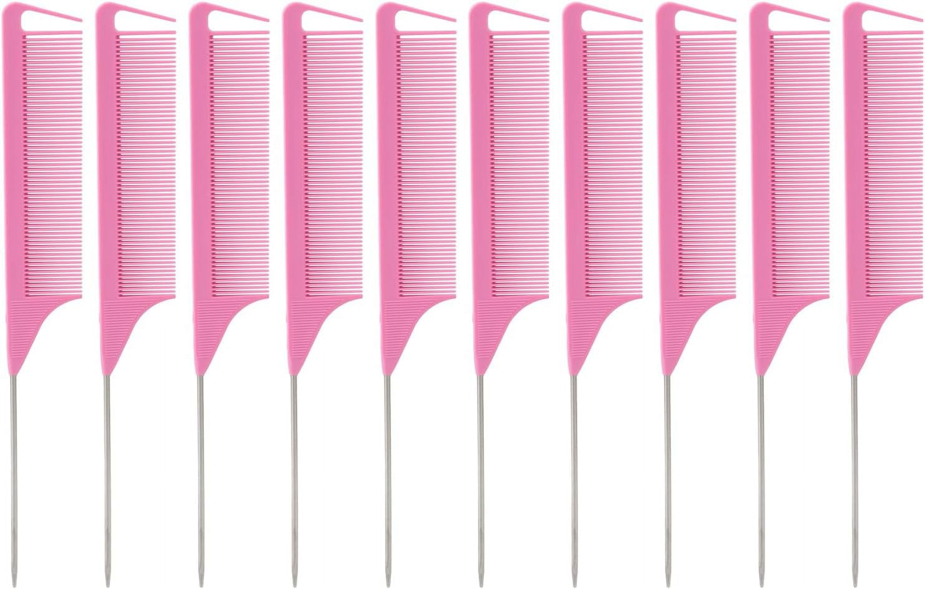 10pcs Rat Tail Combs, Fine Teeth Prevent Static Smoothing Handle ...