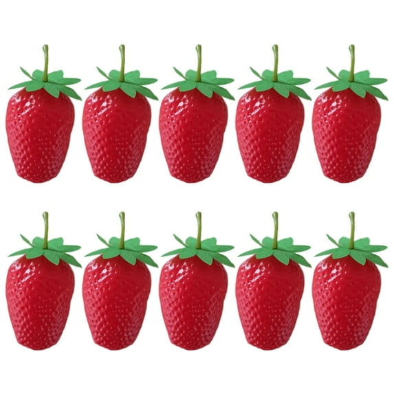 10pcs Realistic Artificial Strawberry Simulations Fruit Model Fake ...