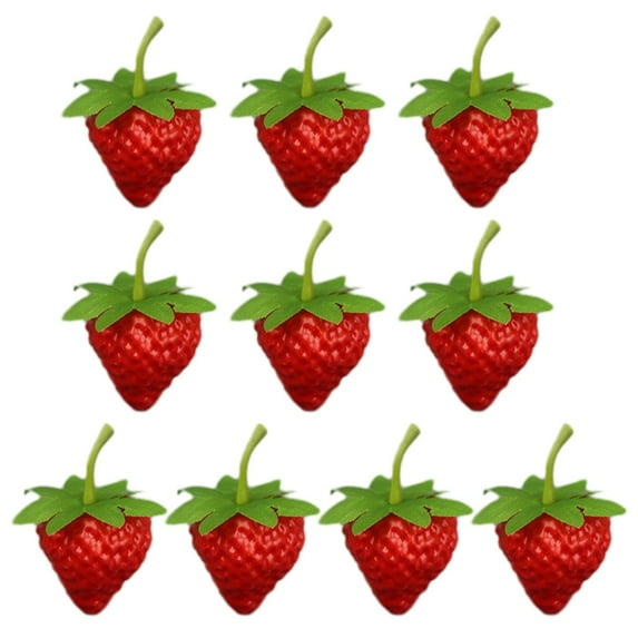 10pcs Realistic Artificial Strawberry Simulations Fruit Model Fake ...
