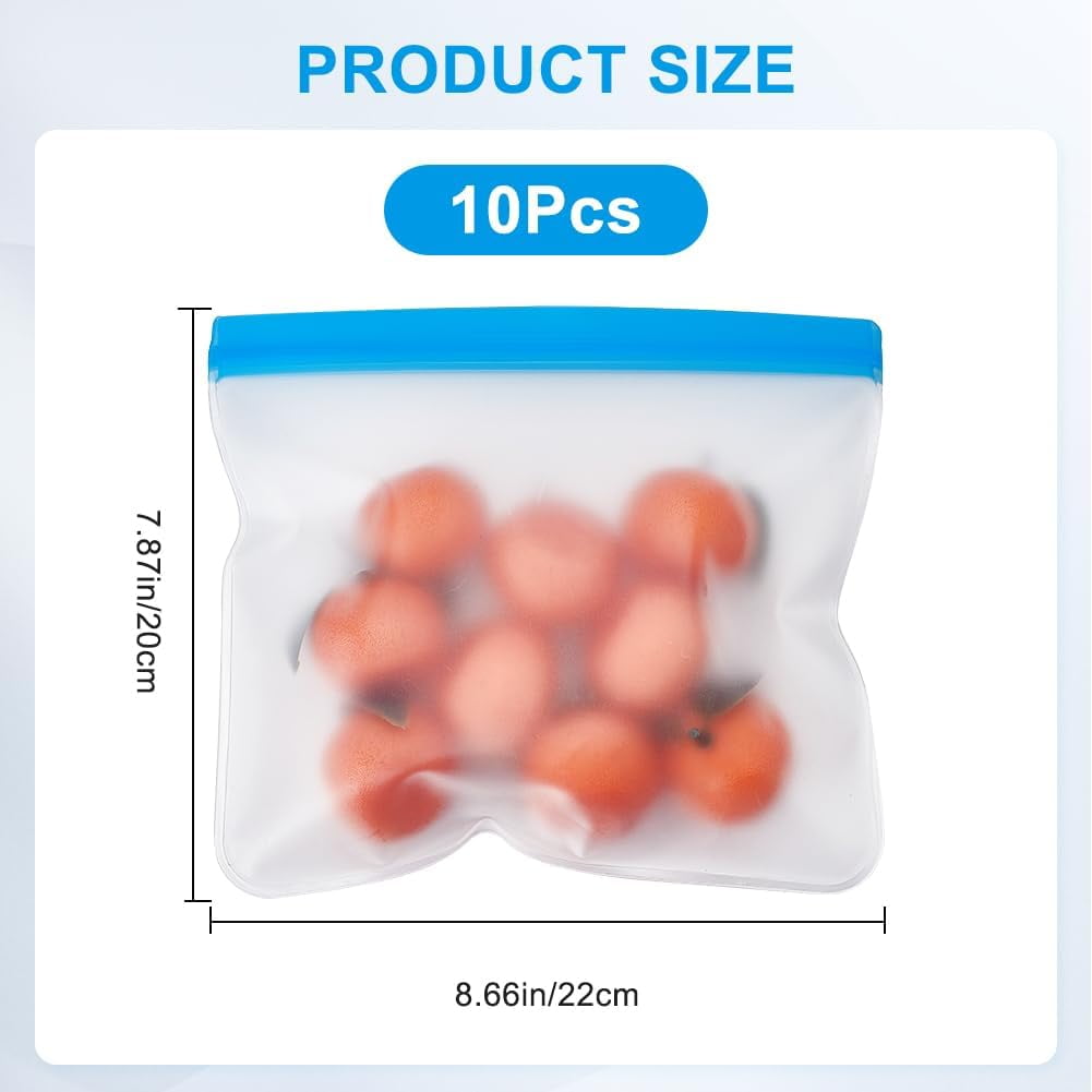 10pcs Rectangle EVA Zip Lock Bags Resealable Packaging Bags Deep Sky ...