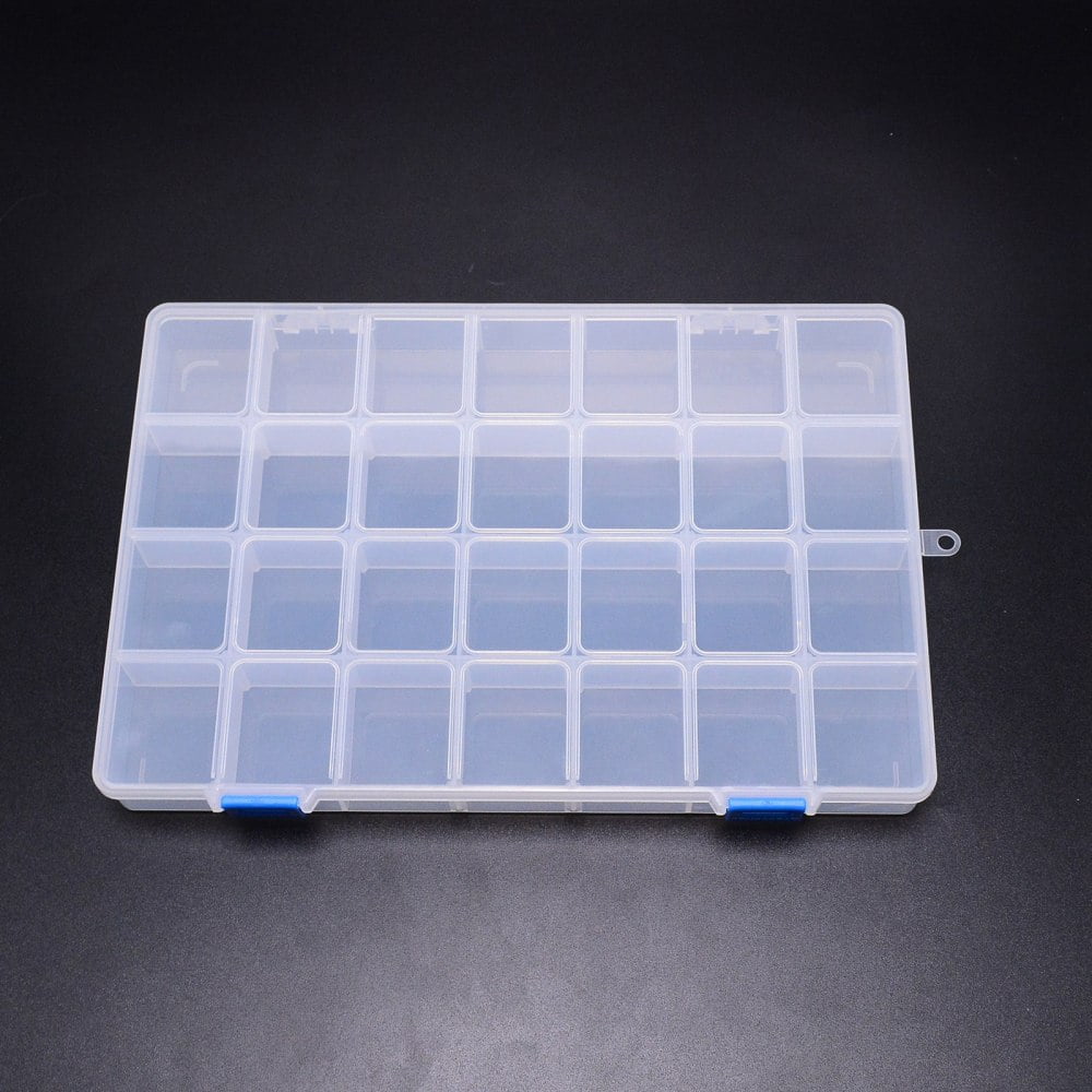 10pcs Rectangle PP Plastic Bead Storage Container 28 Compartment ...