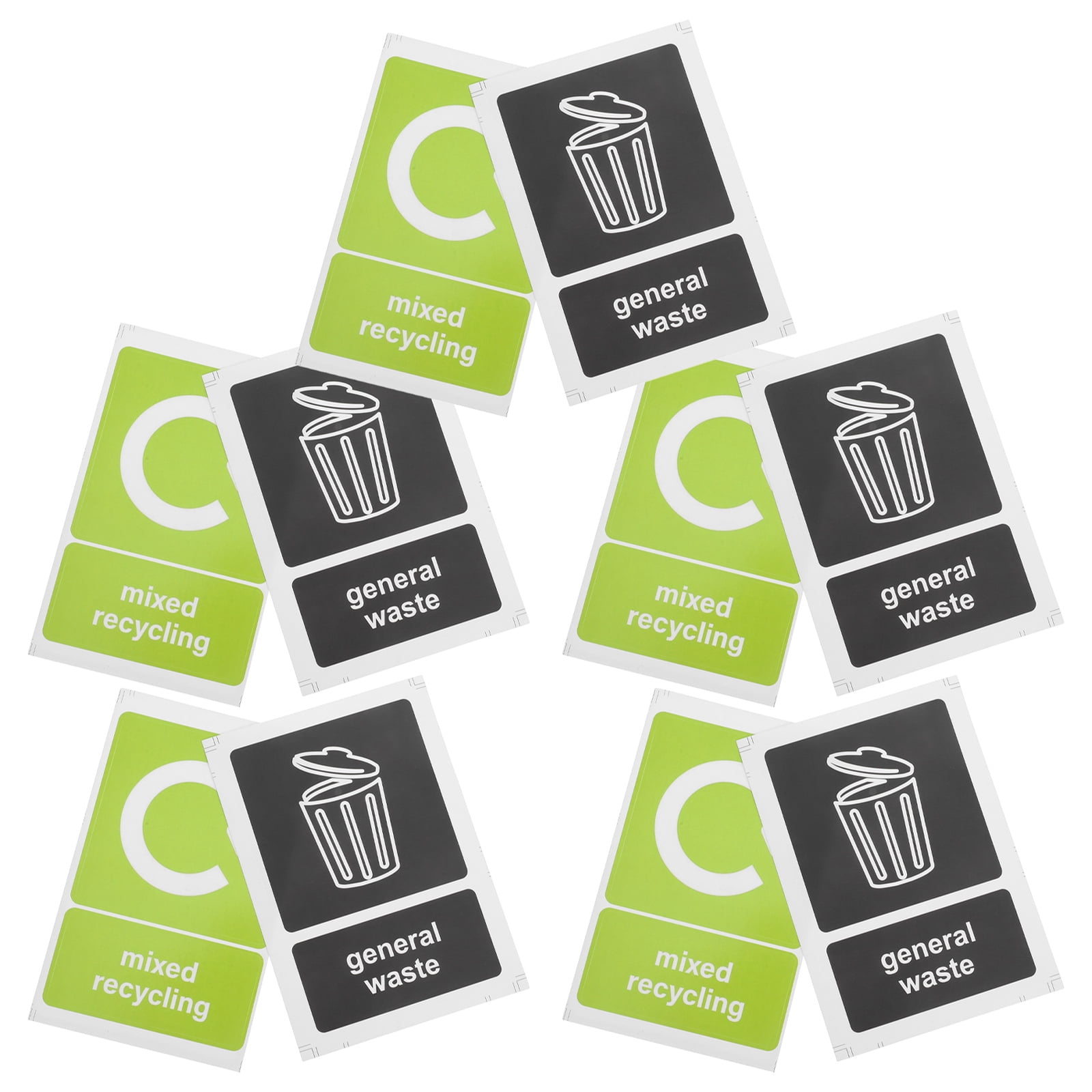 10pcs Recycle And Trash Sticker Round Trash Can Sign Decal Labels For ...