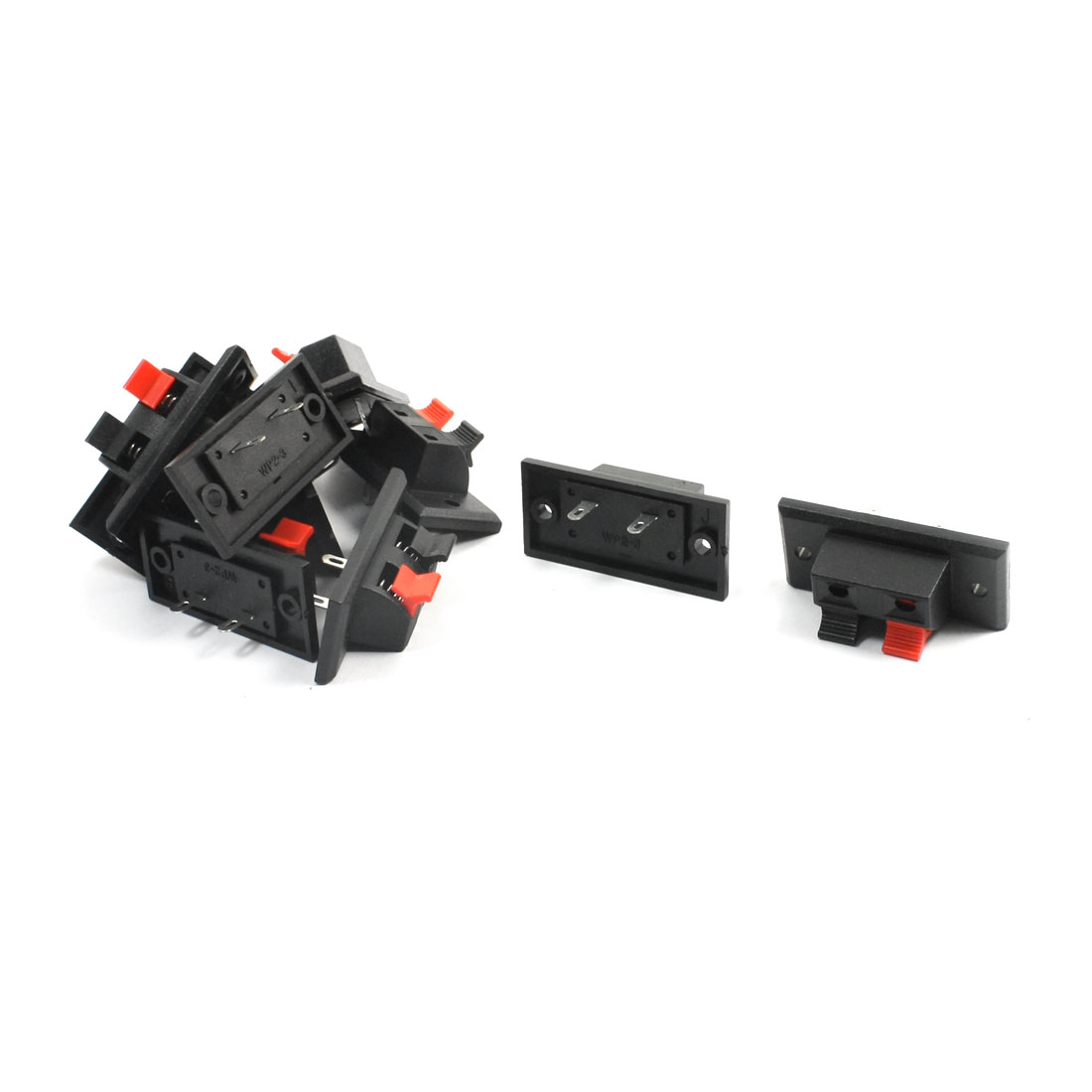 10pcs Red Black 2 Position Cable Wire Clip Socket Speaker Terminals ...