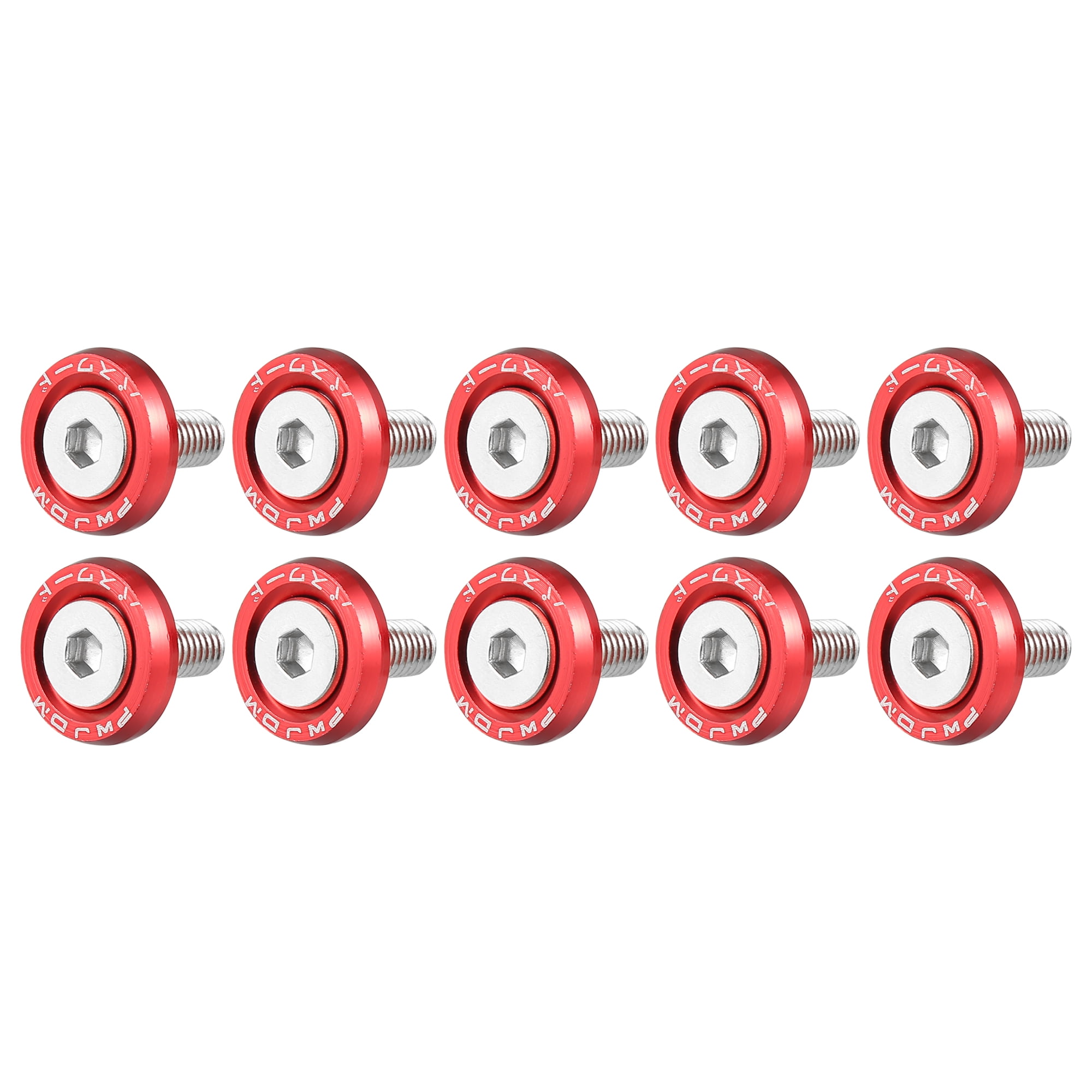 10pcs Red Fender Washer Bumper Washer M6 Bolts Engine Bay Dress Up Kit ...