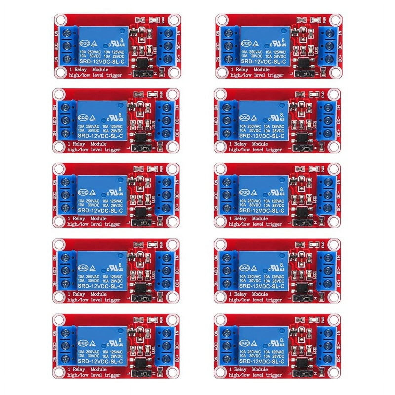 10pcs Relay Module DC 12V Relay Board 1 Channel with Optocoupler ...